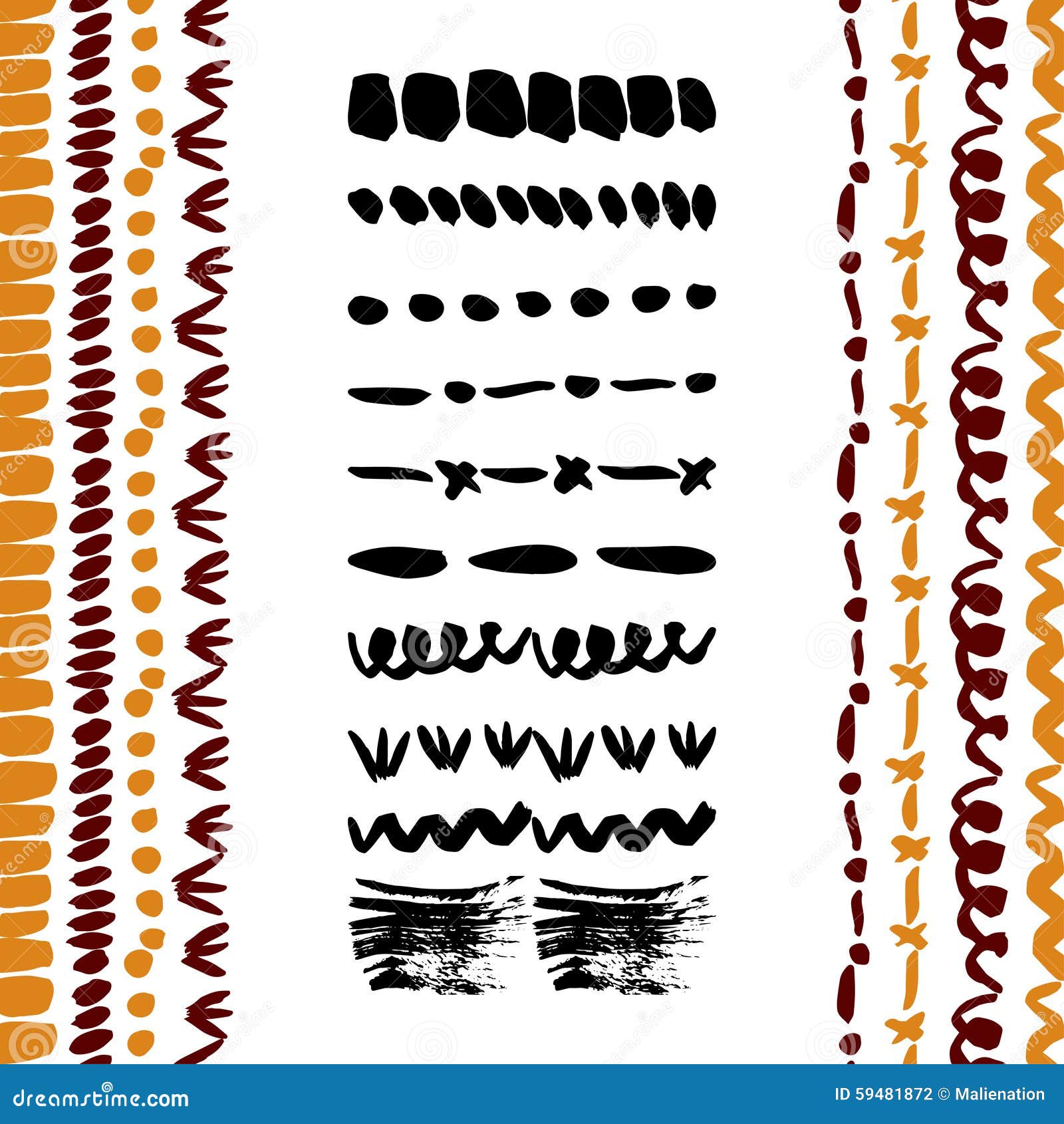 Hand-drawn Simple Vector Brushes Collection Stock Vector - Illustration ...