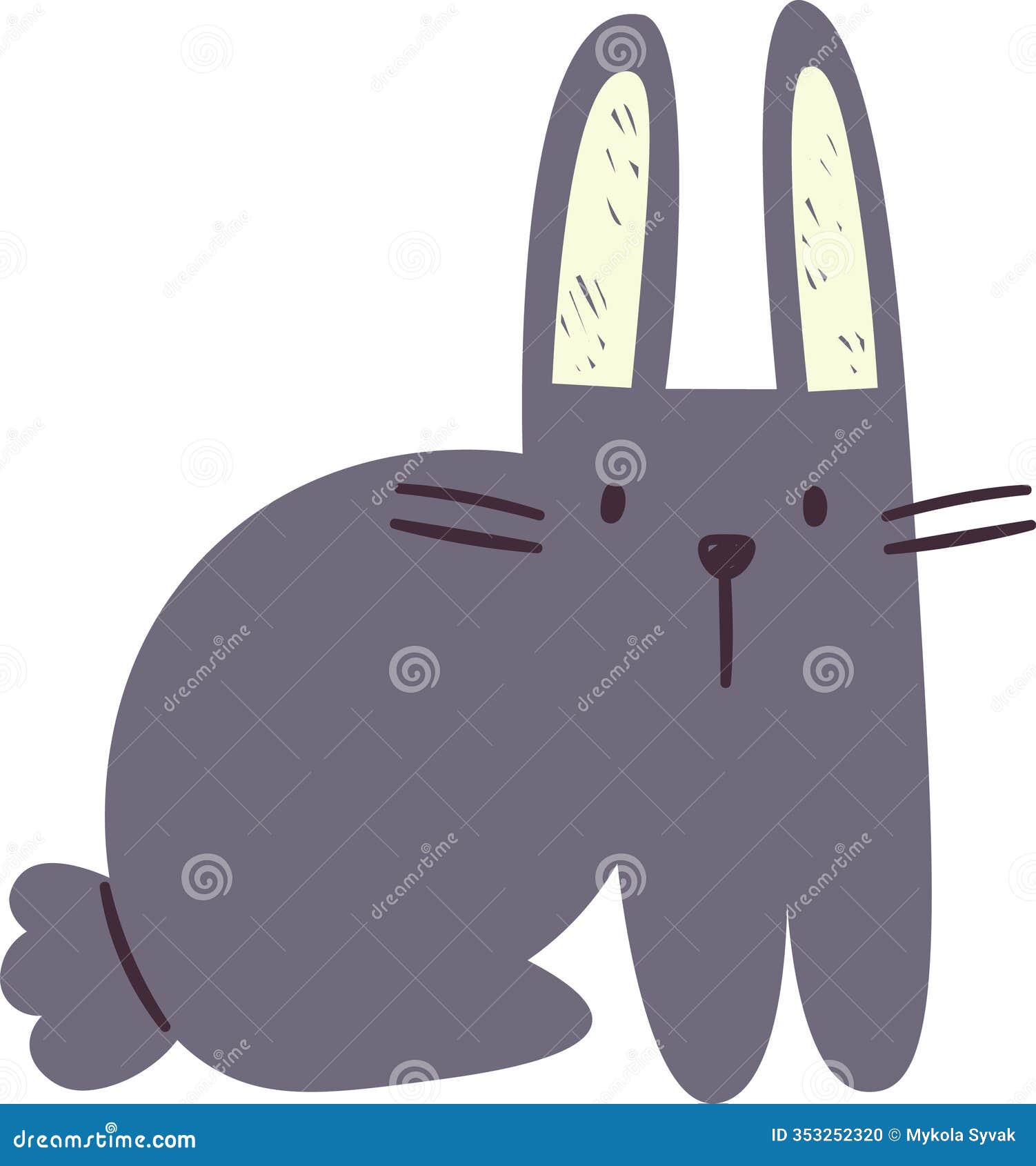Hand Drawn Sitting Rabbit stock illustration. Illustration of drawing ...