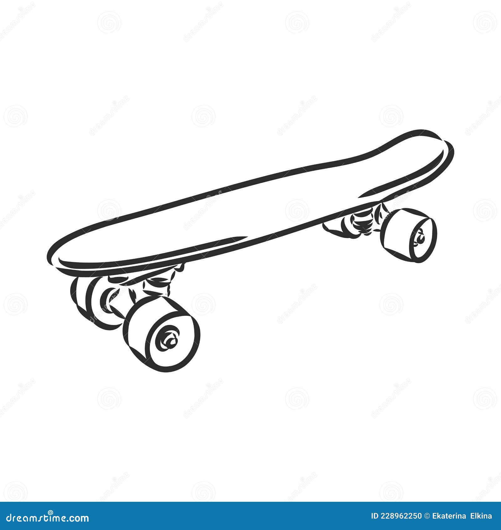 Hand Drawn Skateboard Skateboard Longboard Vector Sketch Stock Vector ...