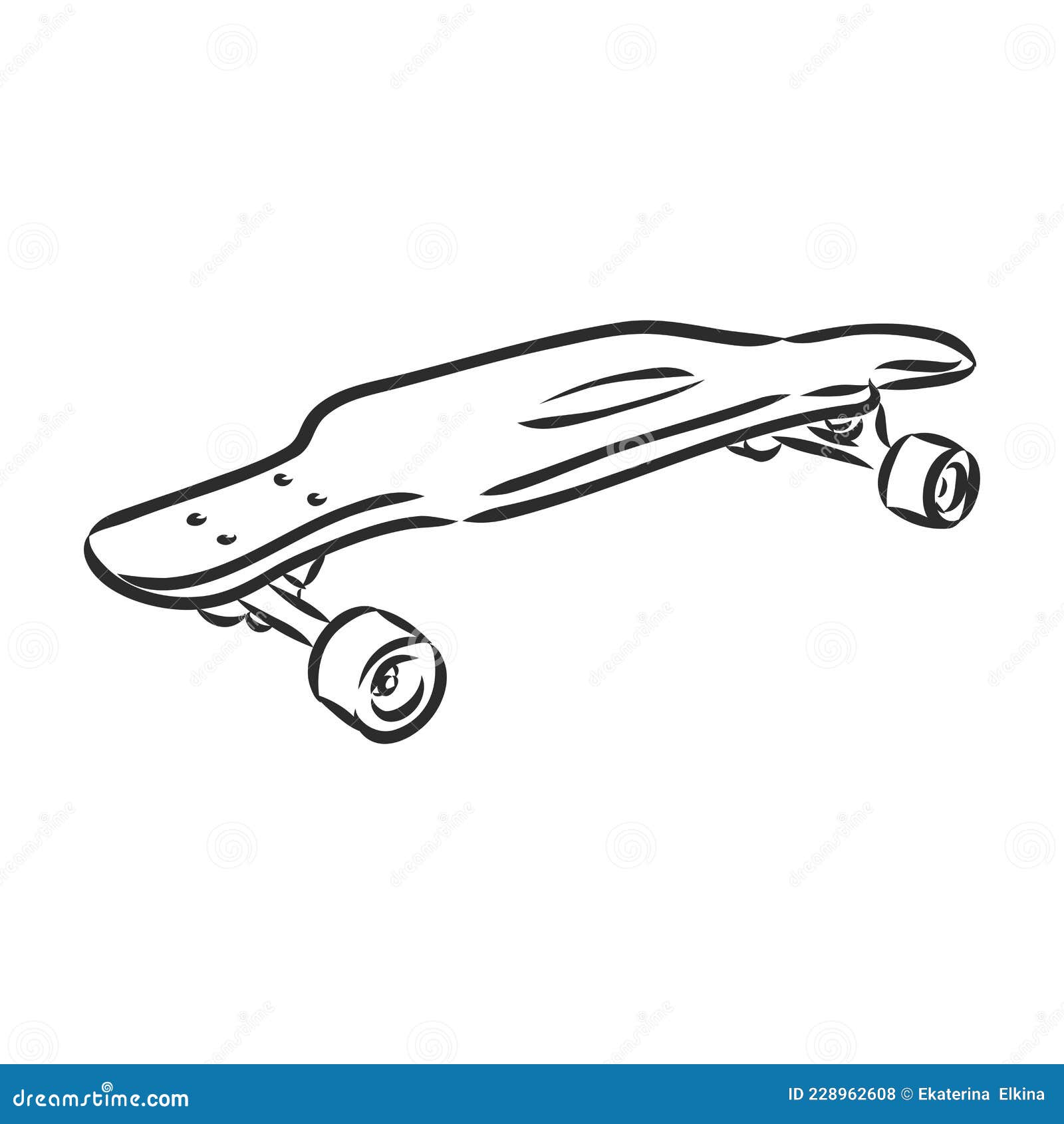 Hand Drawn Skateboard Skateboard Longboard Vector Sketch Stock Vector ...