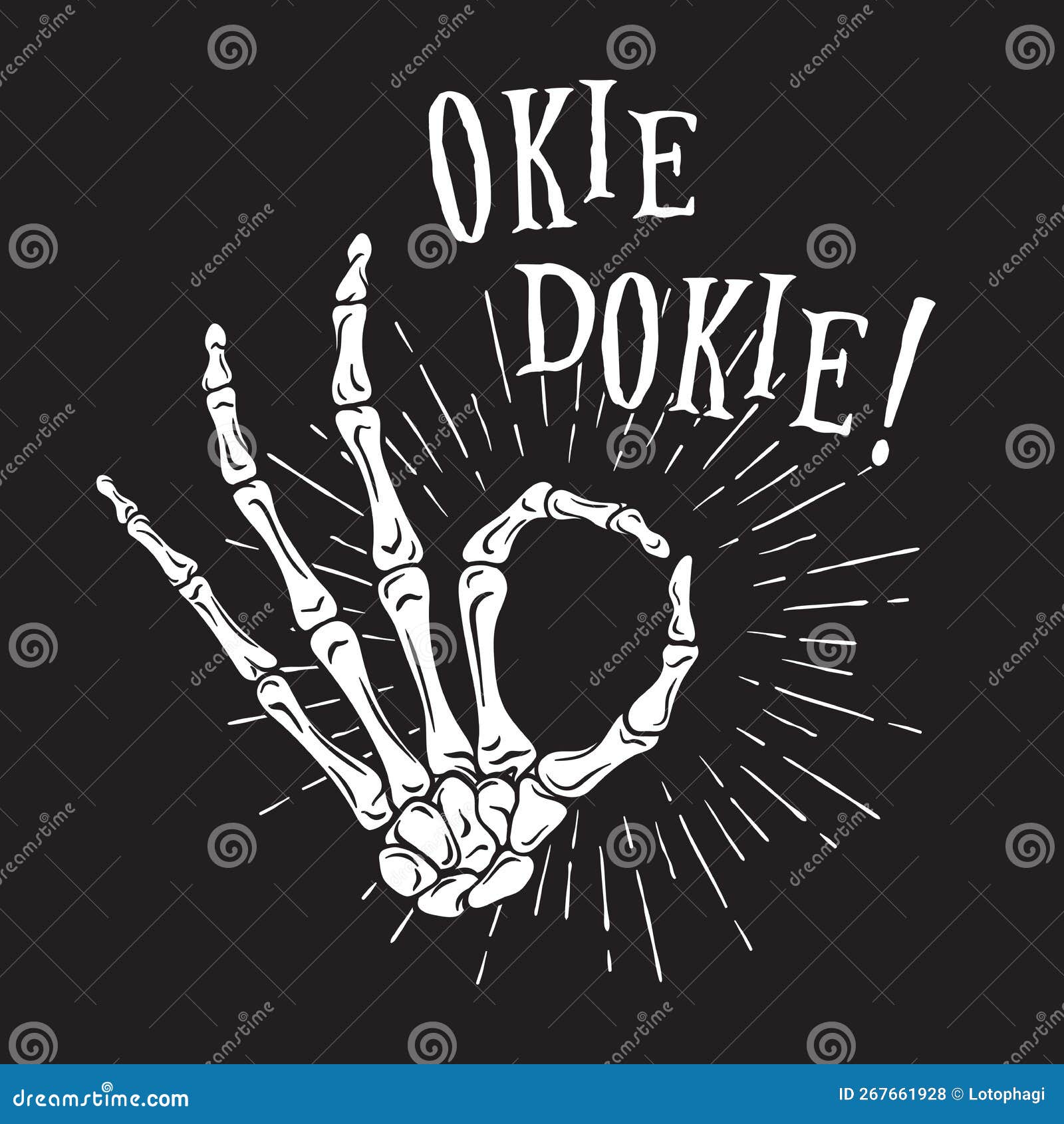 Hand Drawn Skeleton Hand in Okay Gesture. Flash Tattoo, Blackwork ...