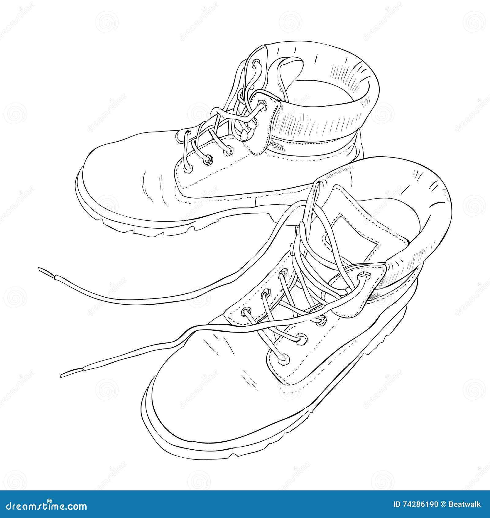 Hand Drawn Sketch with Army Boots Stock Vector - Illustration of retro ...
