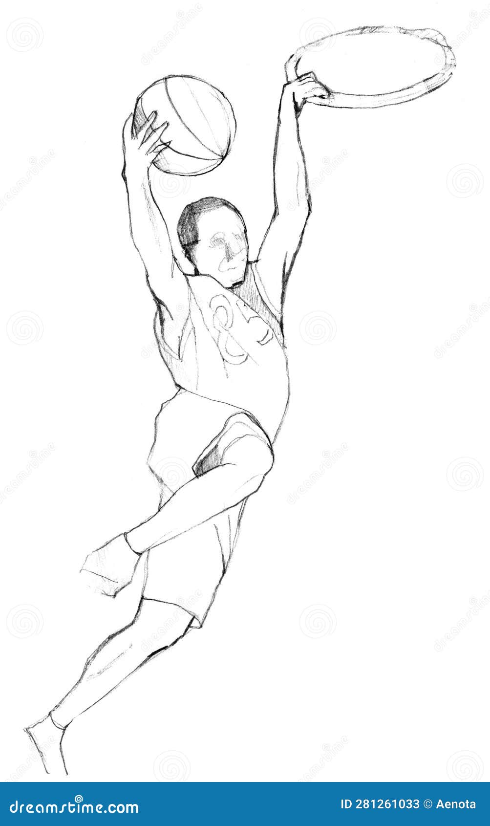 Hand Drawn Sketch of Basketball Player Stock Illustration ...