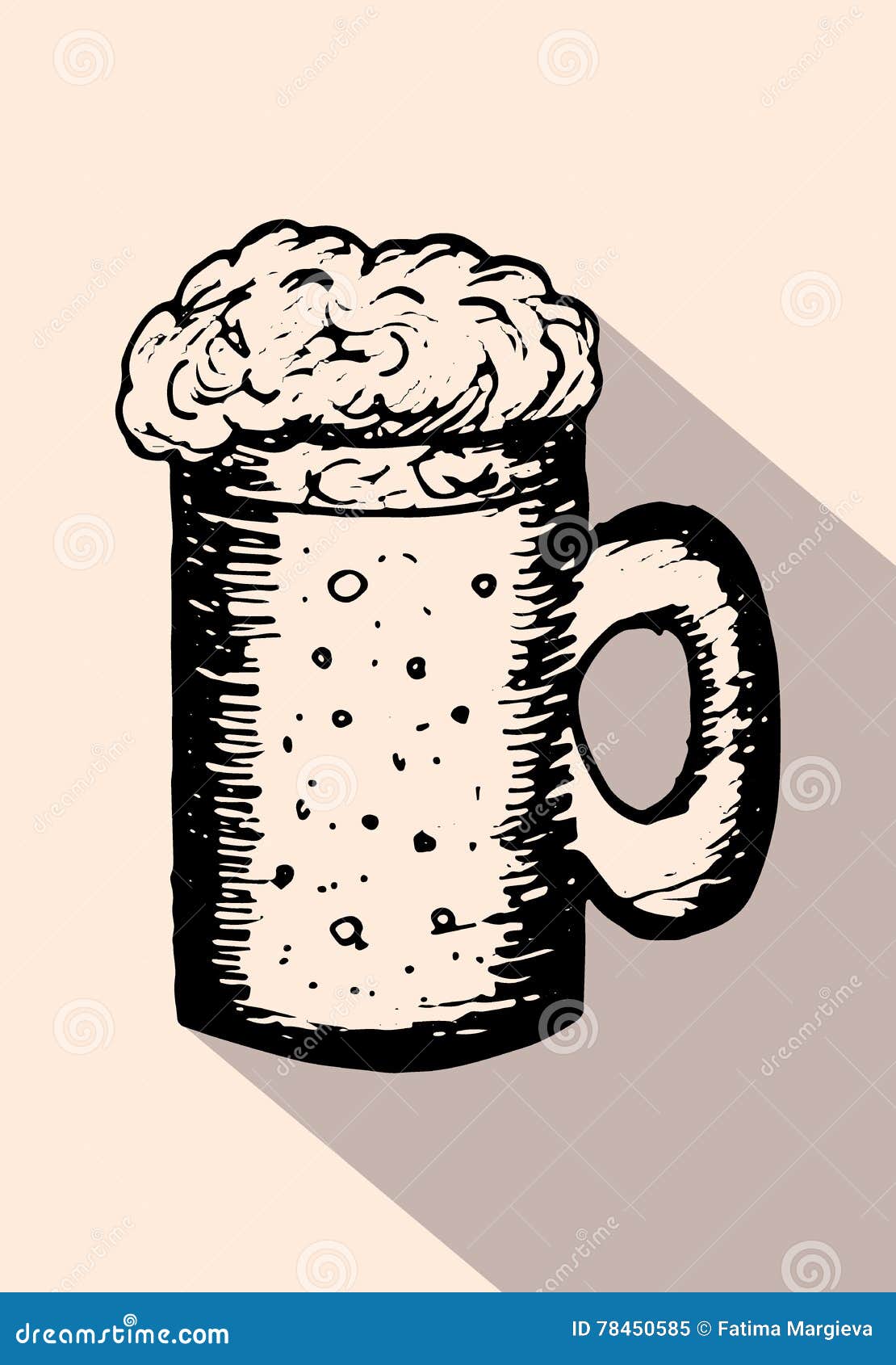 Hand Drawn Sketch of Beer Mug Stock Vector - Illustration of beverage ...