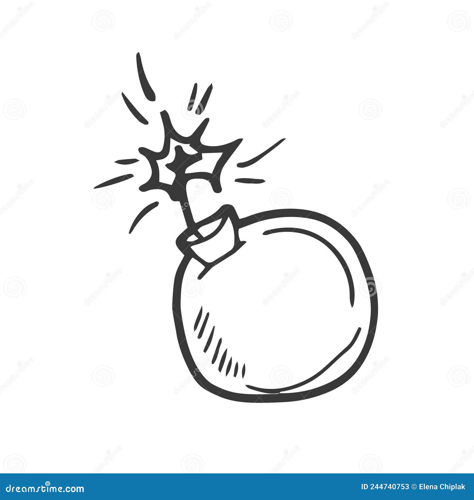 Hand Drawn Sketch Boom Bomb in Doodle Style Stock Vector - Illustration ...