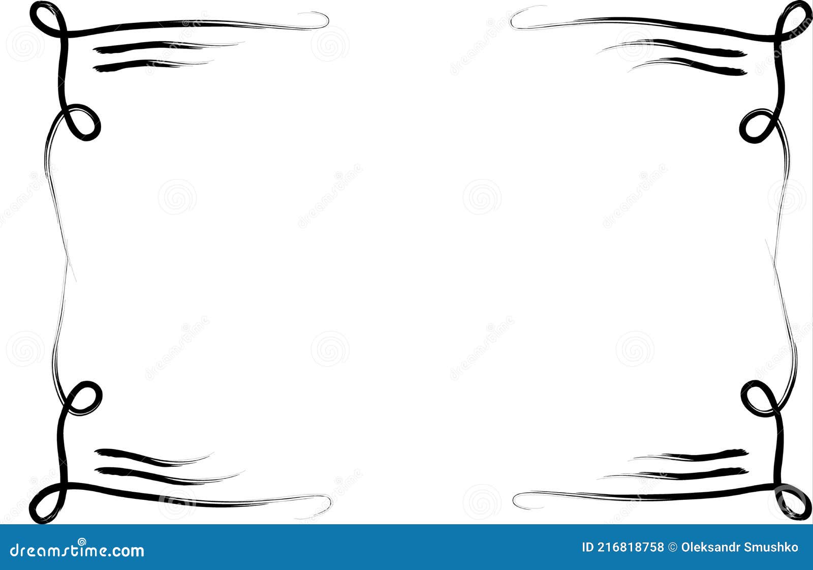 Hand Drawn, Sketch Border, Rectangle Frames. Stock Vector ...
