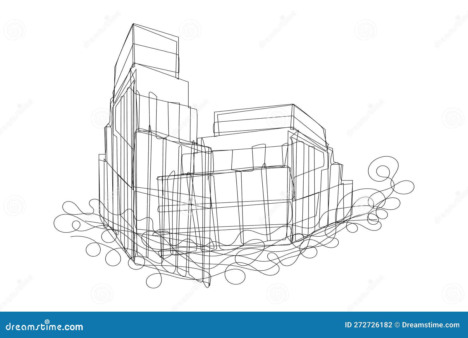 Hand Drawn Sketch of a Building Stock Illustration - Illustration of ...