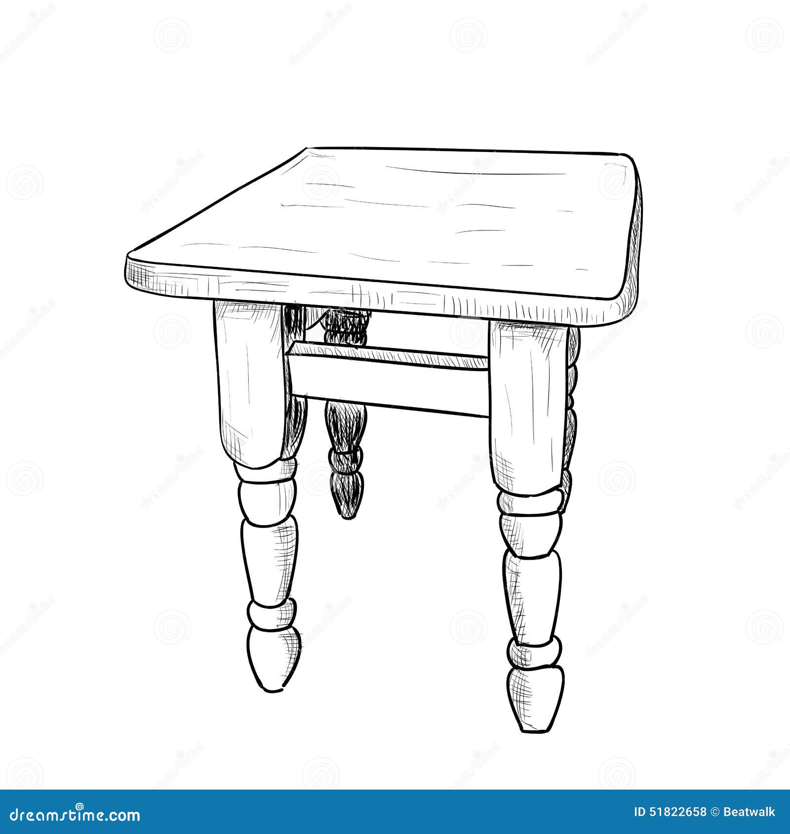 Hand Drawn Sketch of a Chair Stock Vector - Illustration of chair ...