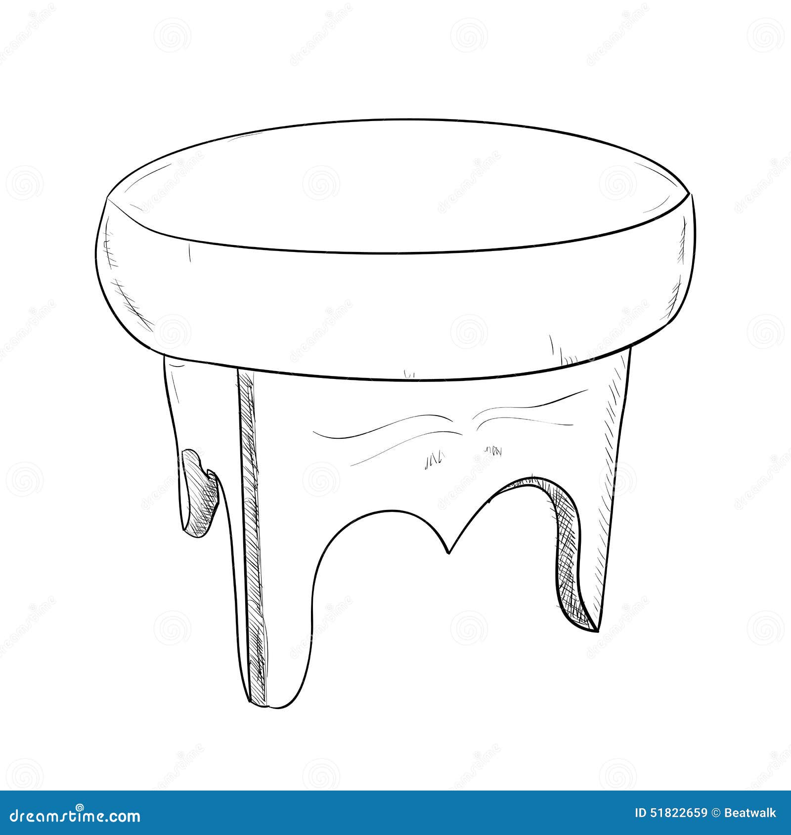 Hand Drawn Sketch of a Chair Stock Vector - Illustration of ottoman ...
