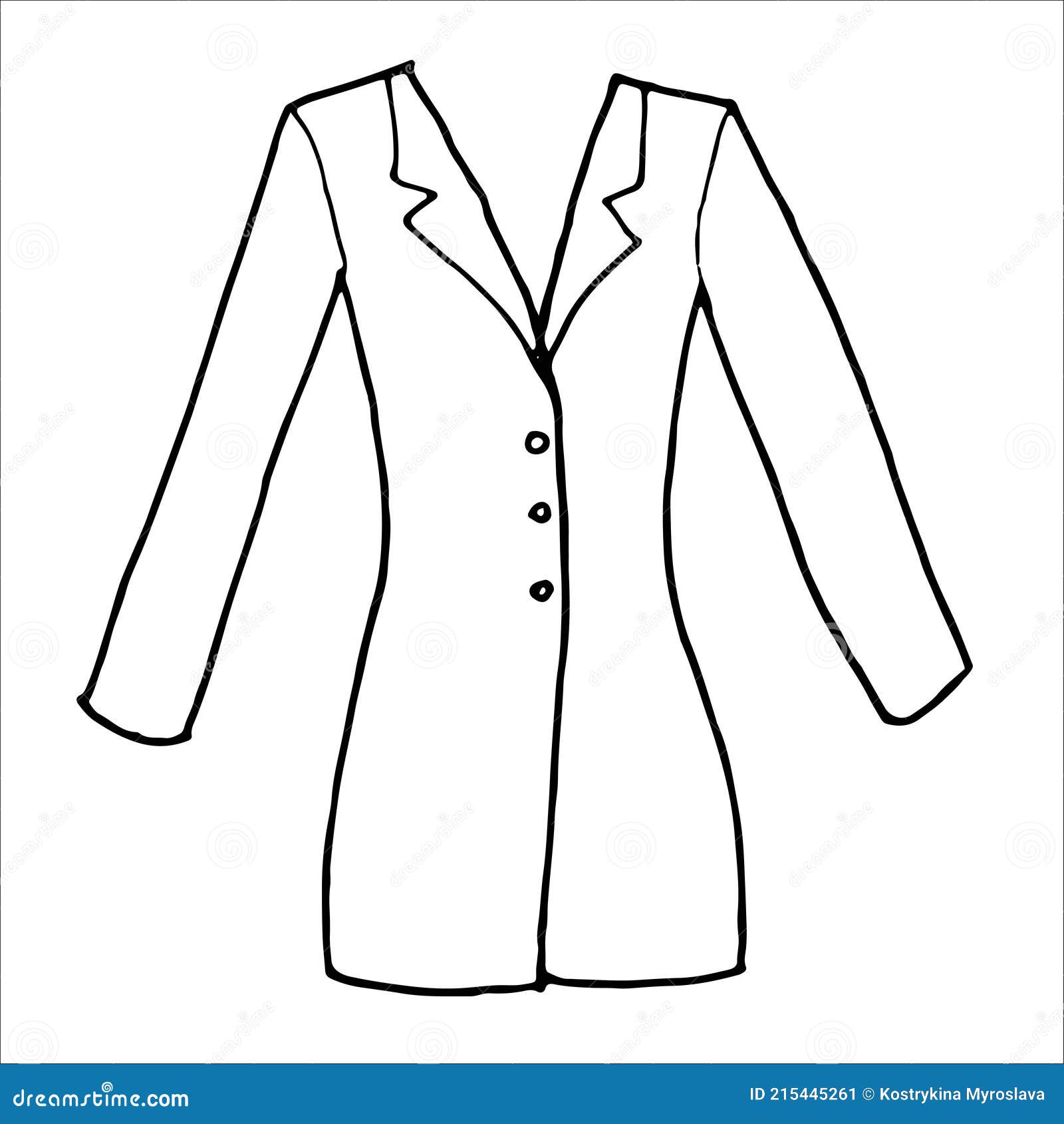 Hand Drawn Sketch Classic Jacket. Simple Vector Isolated Outline Stock ...