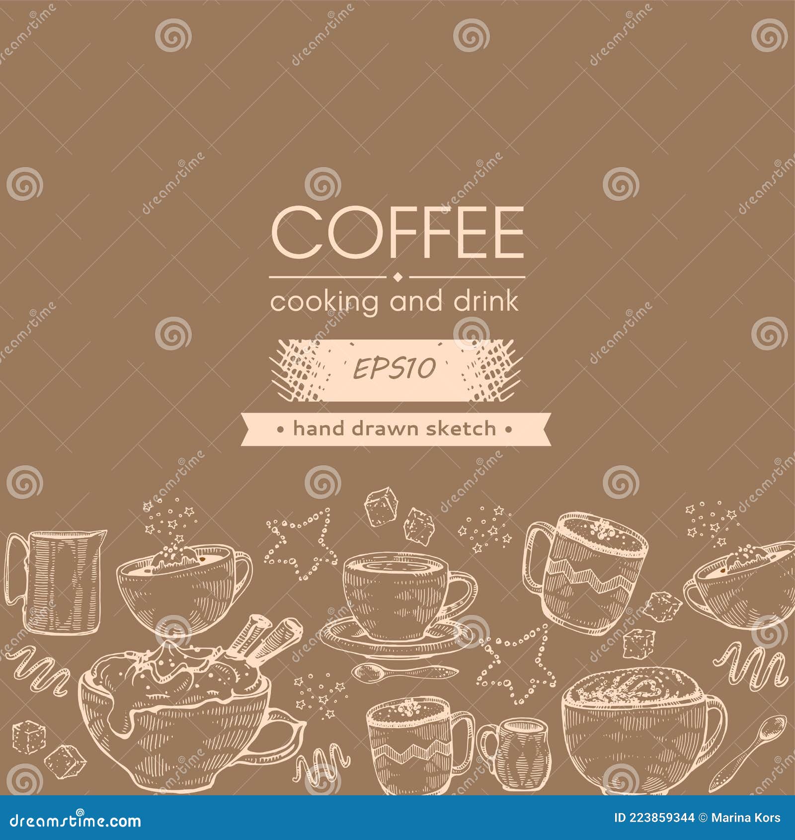 Hand-drawn Sketch Coffee Cooking and Drinks. Stock Vector ...