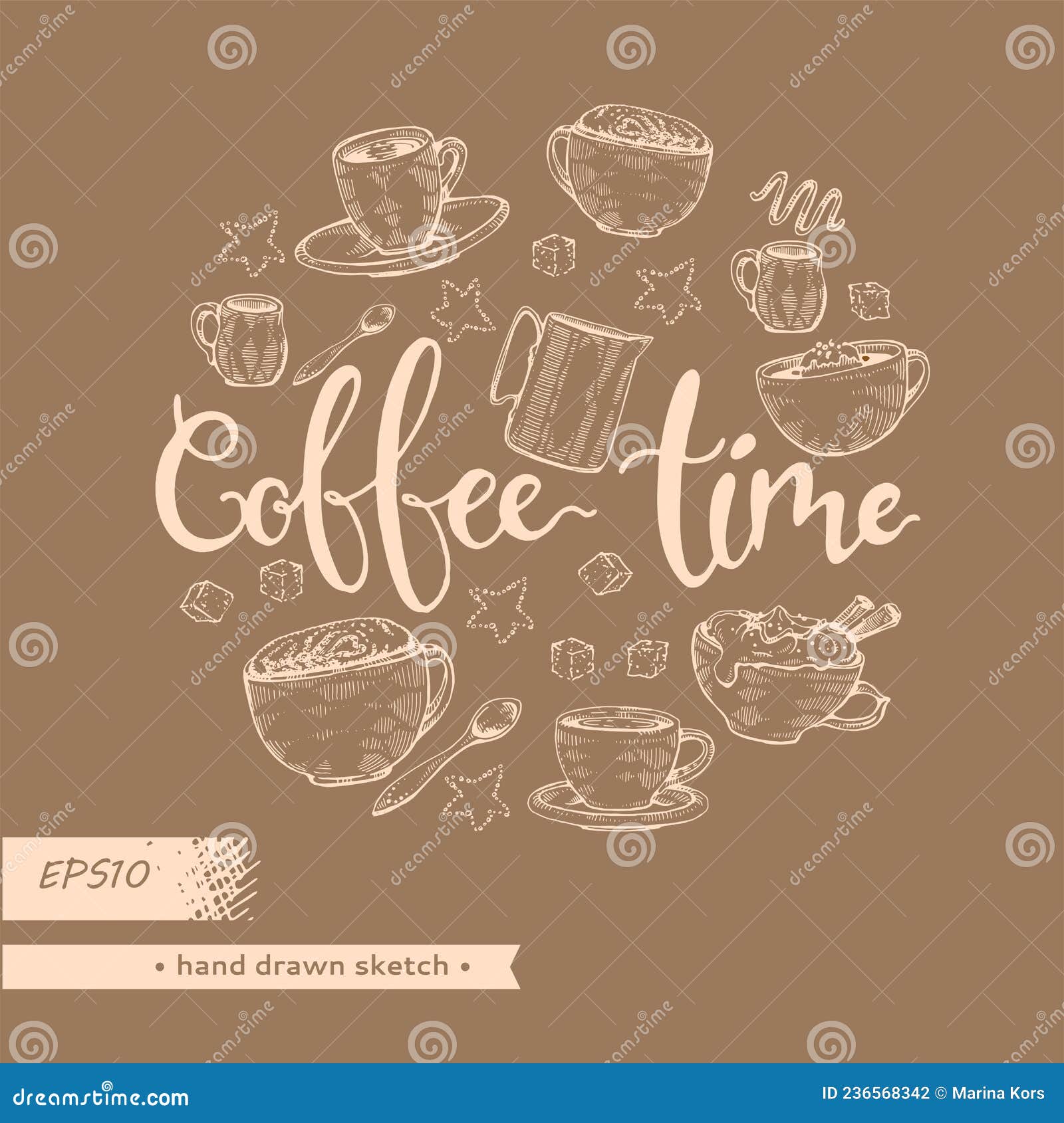 Hand-drawn Sketch Coffee Cooking and Drinks. Stock Vector ...