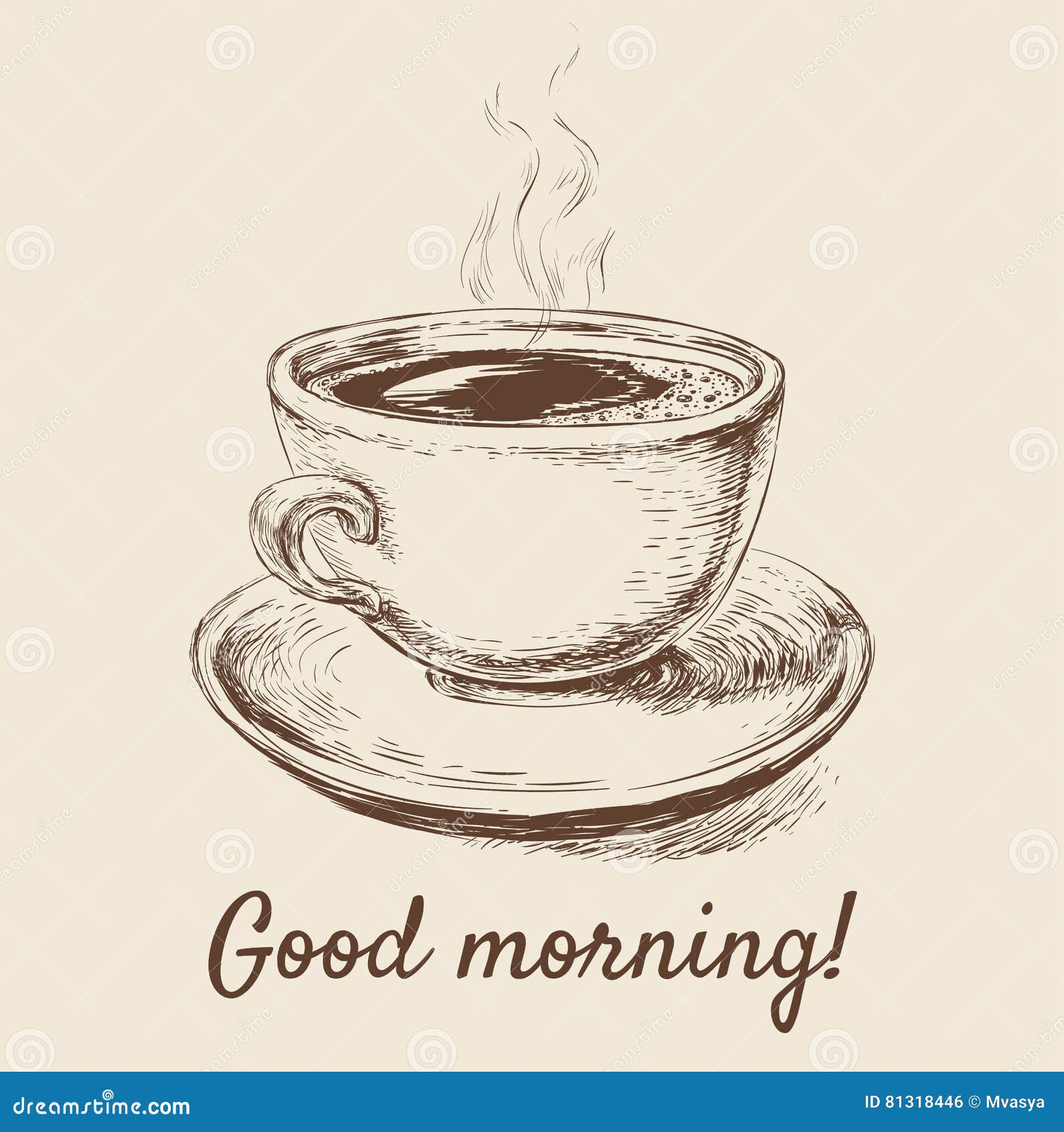 Hand Drawn Sketch Coffee Cup Vector Illustration Stock Vector ...