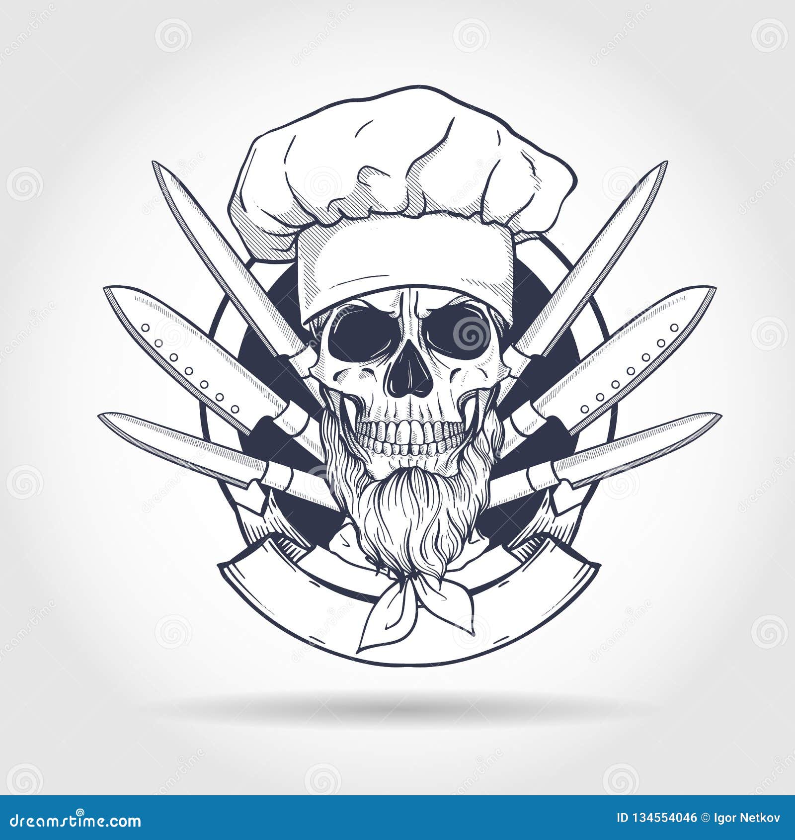 Hand Drawn Sketch, Color Skull Stock Vector - Illustration of delicious ...
