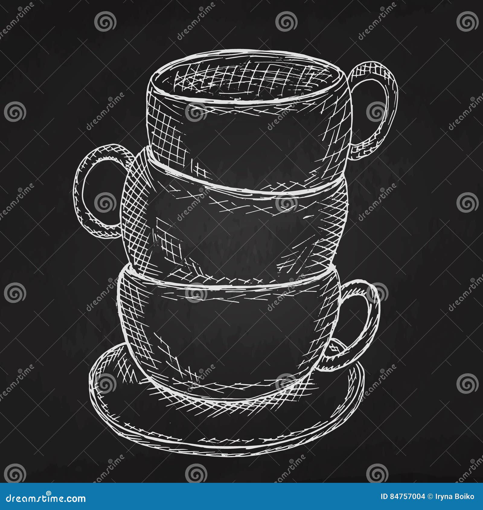 Hand Drawn Sketch Cups Vector Illustration Stock Vector - Illustration ...