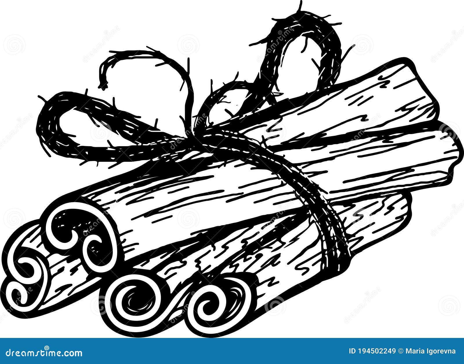 Doodle Cinnamon Rolls Or Cinnamon Buns Side View Set. Traditional ...