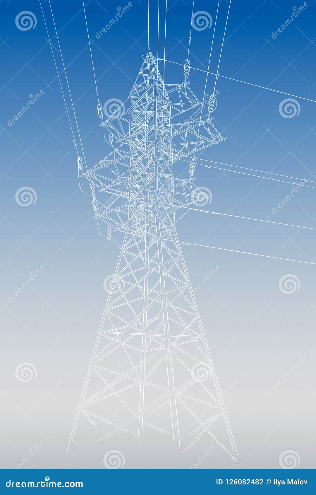 Hand Drawn Sketch of Electric Tower on White Stock Vector ...