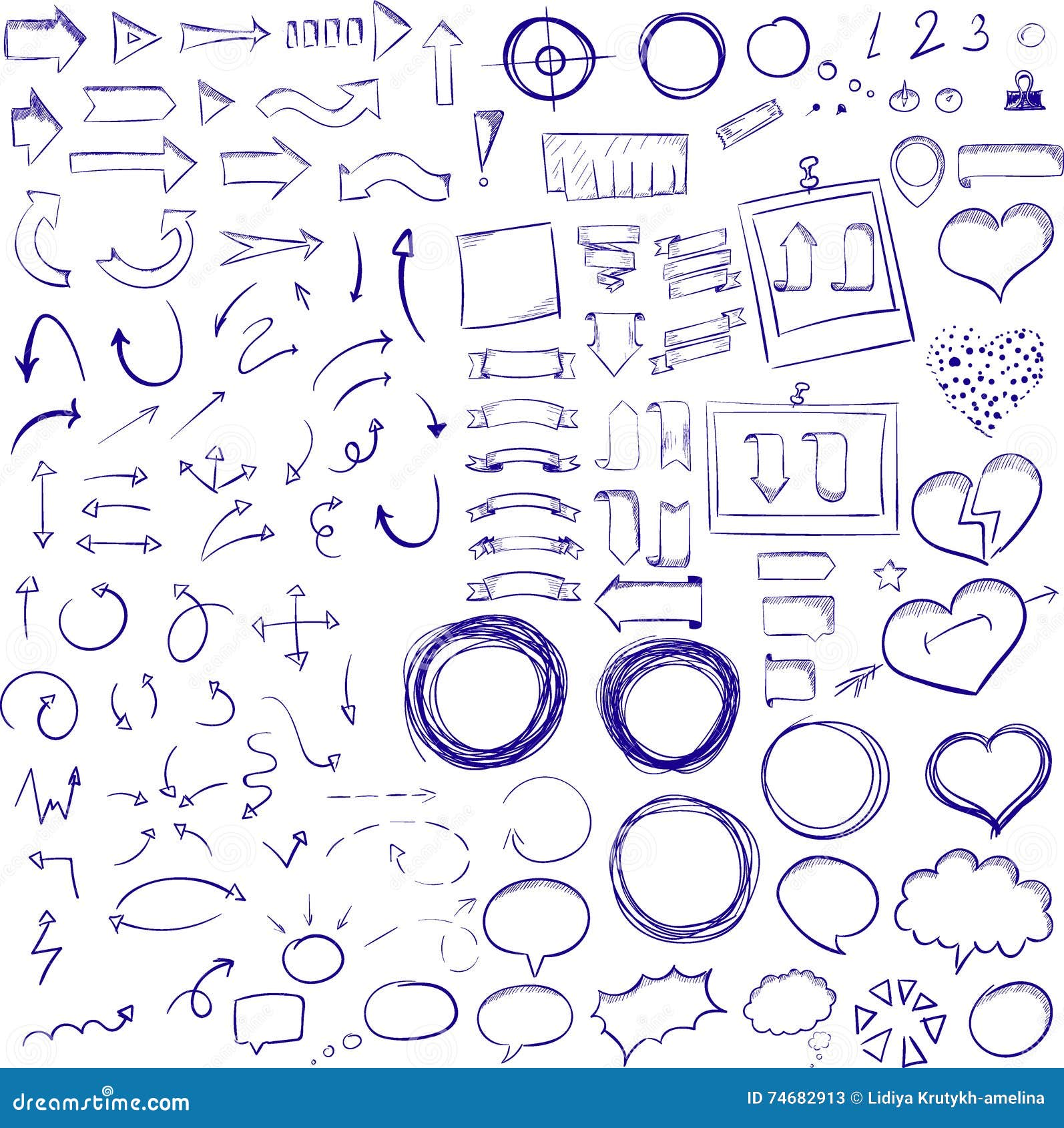 Hand Drawn Sketch Elements. Stock Vector - Illustration of graphic ...