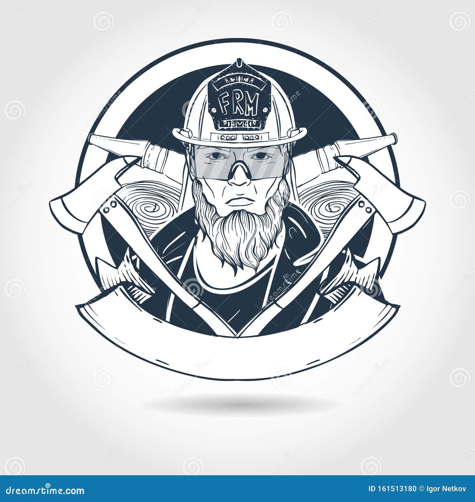 Hand drawn sketch fireman stock illustration. Illustration of isolated ...