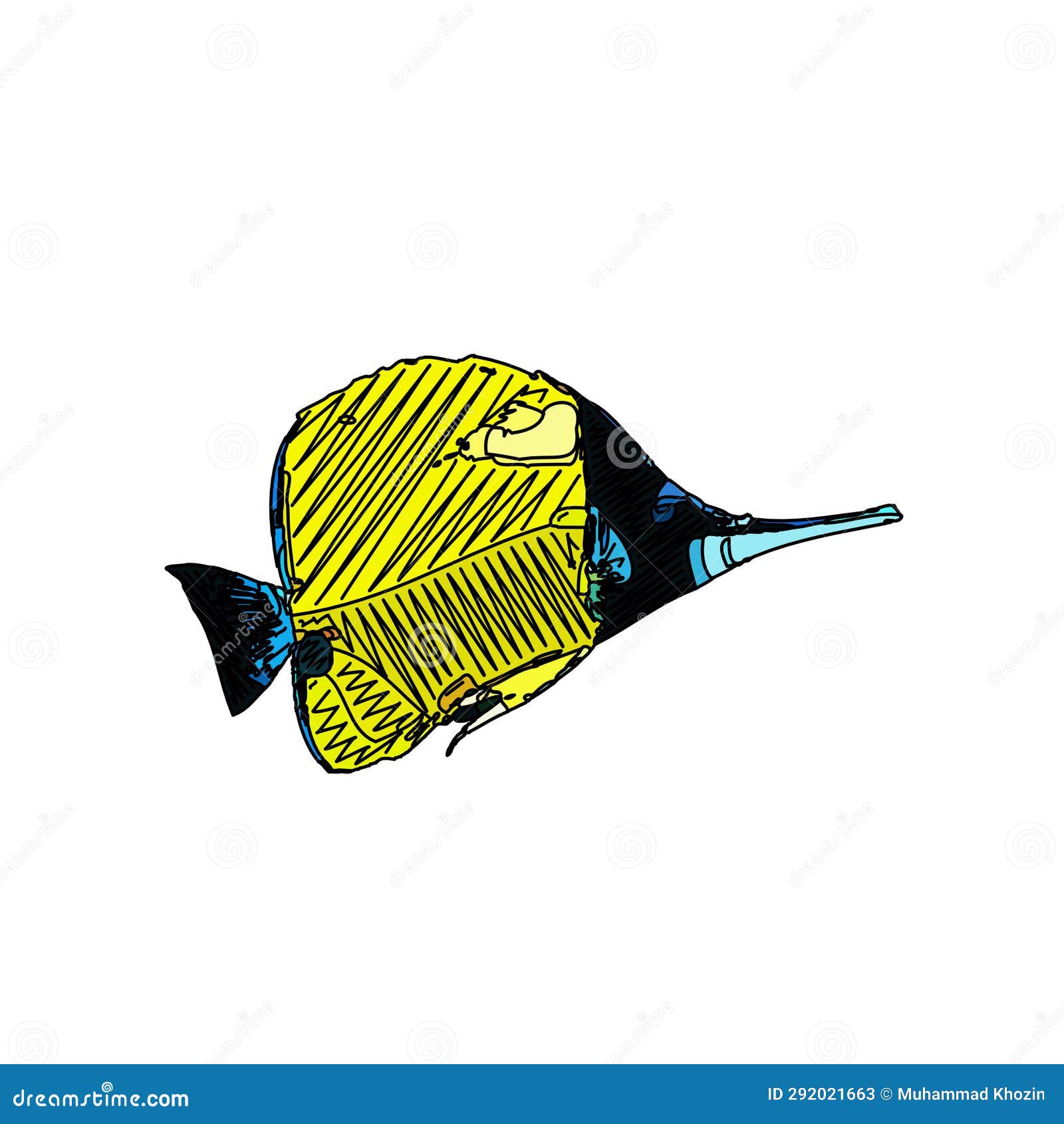 Hand Drawn Sketch of Fish with Lots of Colors Stock Illustration ...