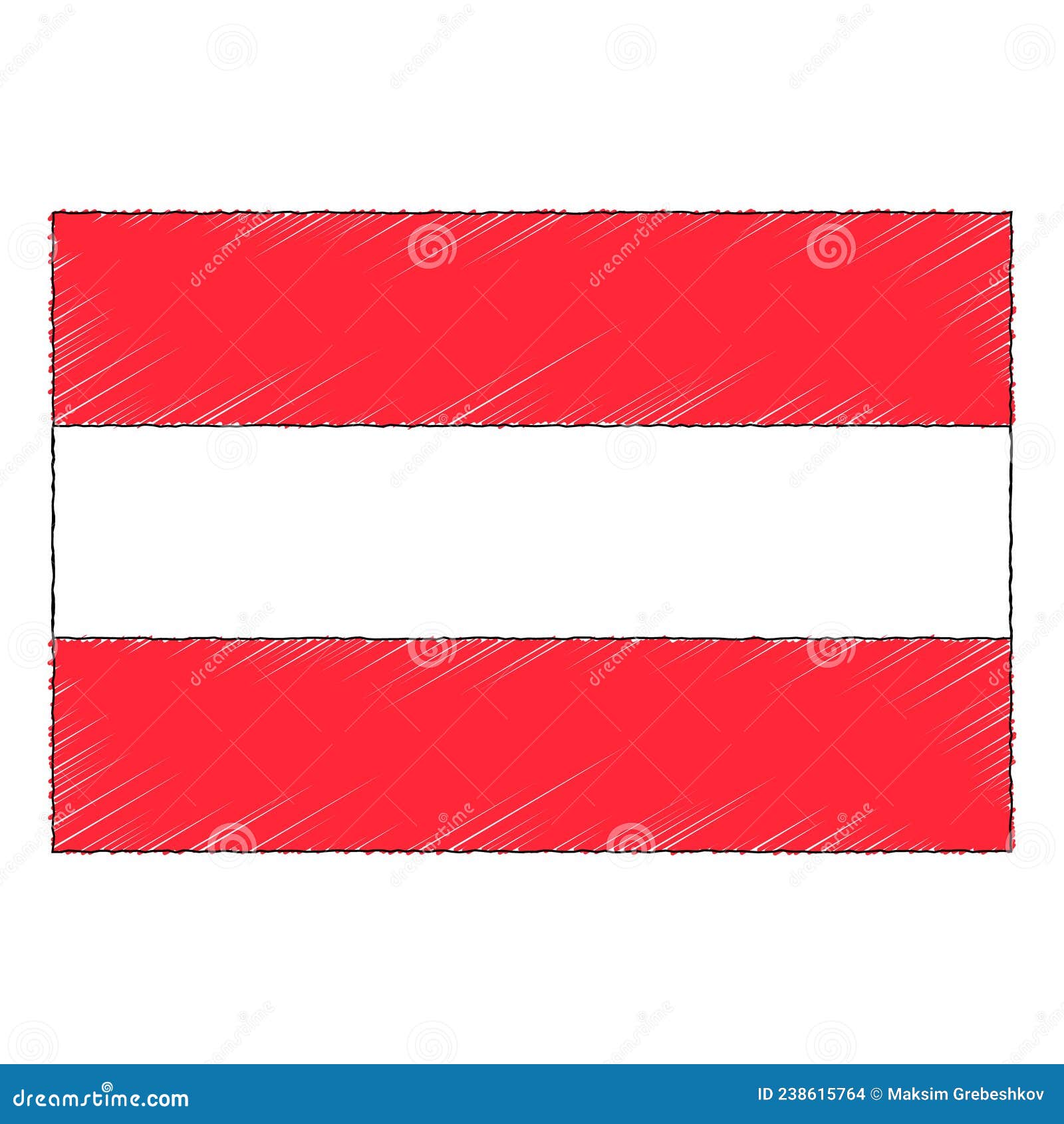 Hand Drawn Sketch Flag of Austria. Doodle Style Icon Stock Vector ...
