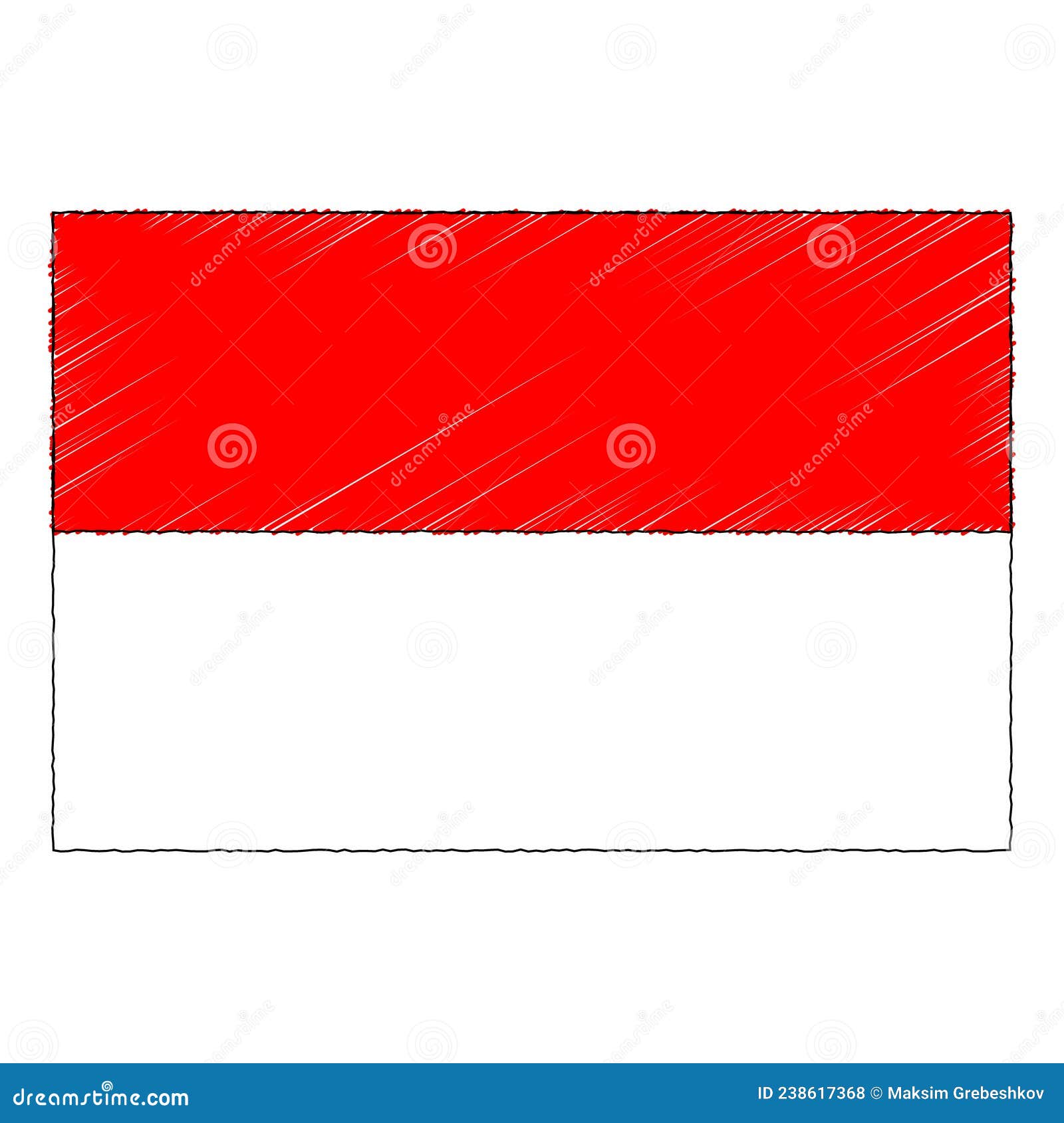 Hand Drawn Sketch Flag of Indonesia. Doodle Style Icon Stock Vector ...