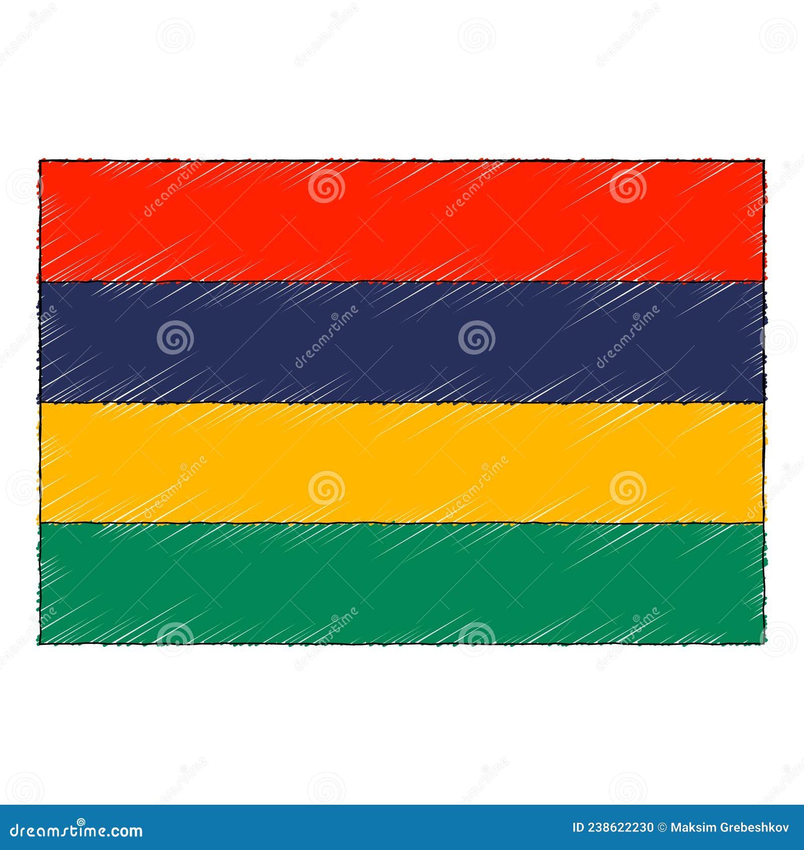 Sketch Map Of Mauritius. Vector Illustration | CartoonDealer.com #183296882