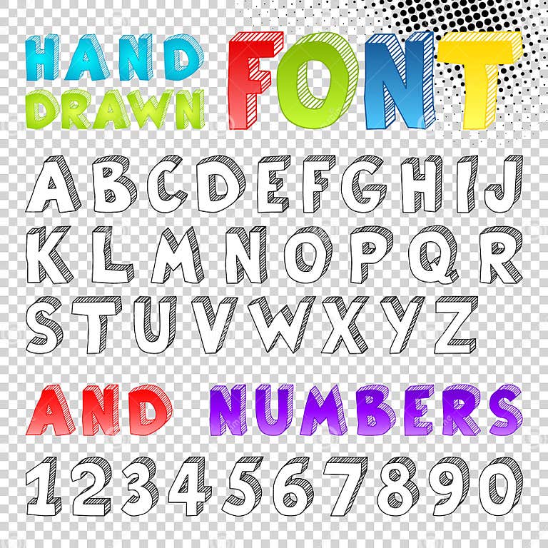 Hand drawn sketch font stock vector. Illustration of isolated - 28654922