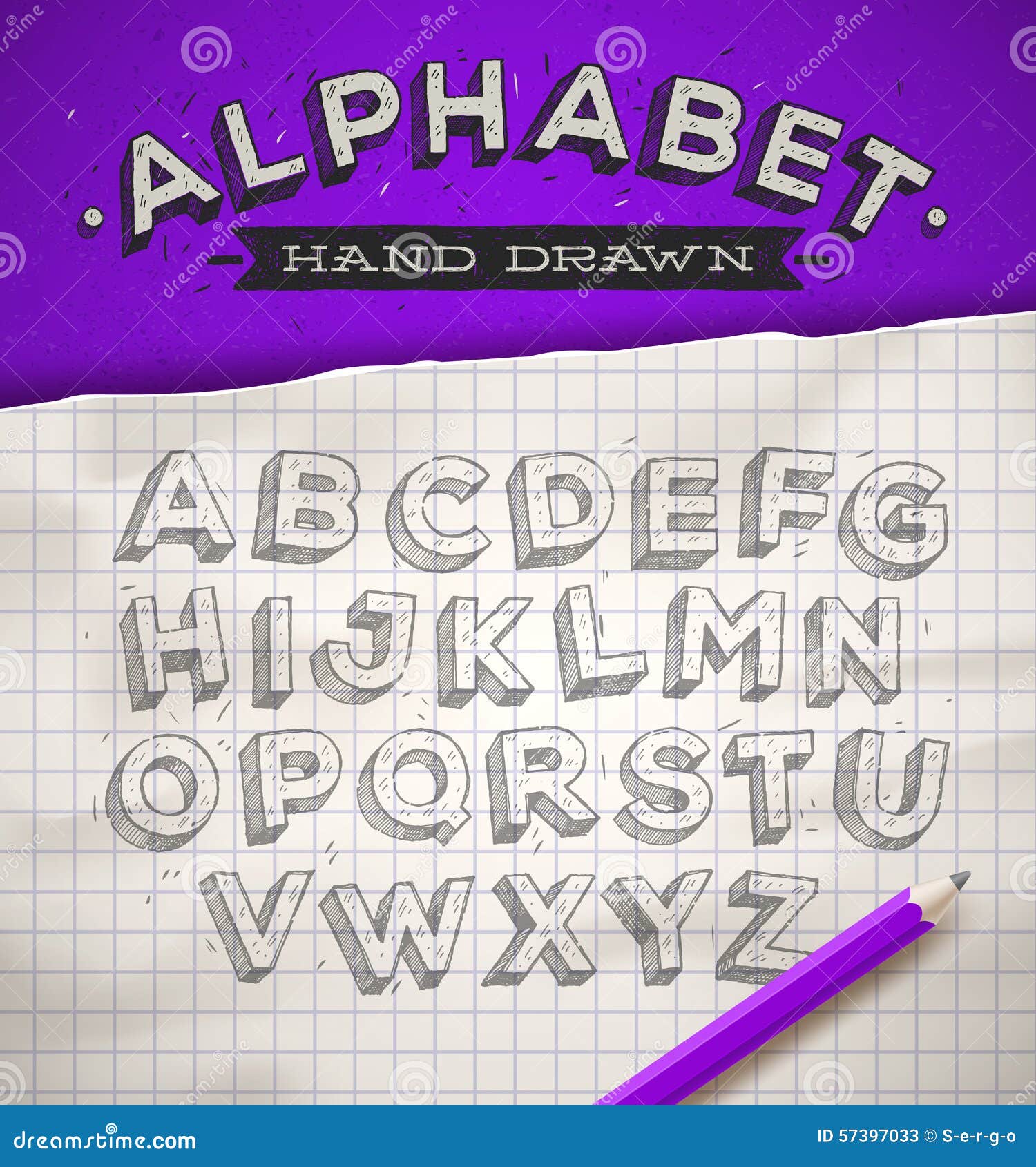 Hand drawn sketch font stock vector. Illustration of drawing - 57397033