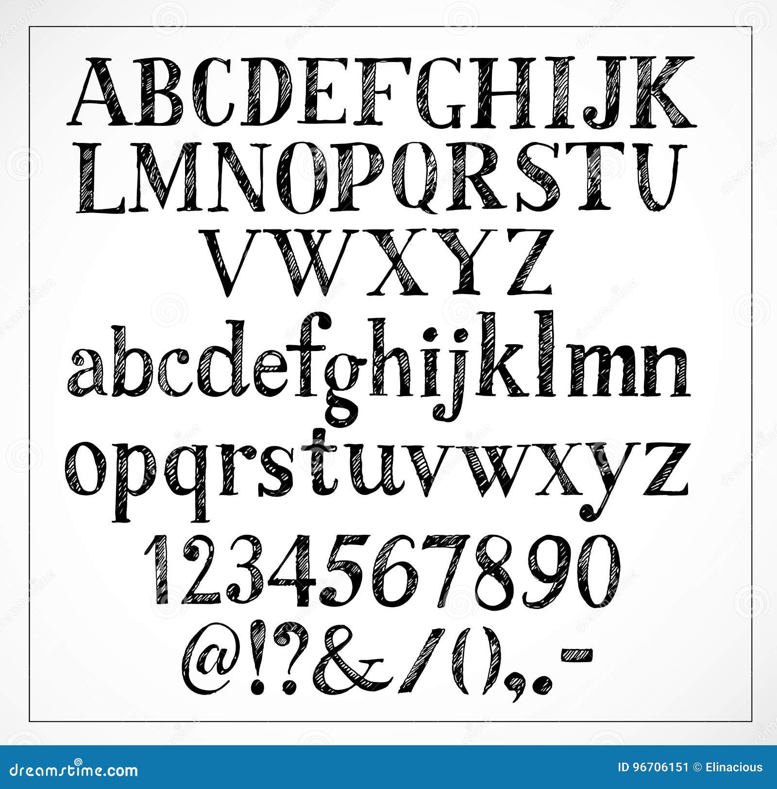 Sketch Font. Alphabet Handwritten, Comics Style. Cartoon Vector ...