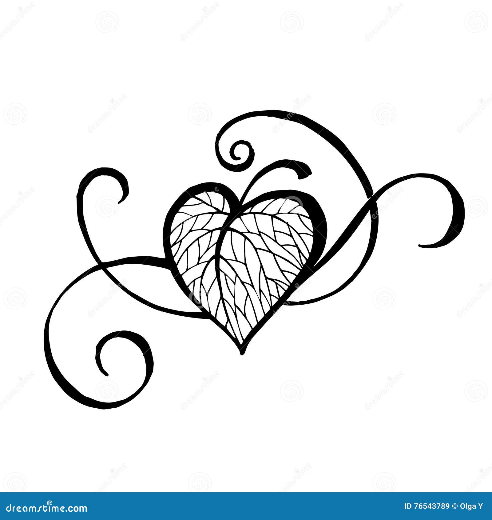 Hand-drawn Sketch of a Heart or Leaf. Element for Design or Tattoo ...