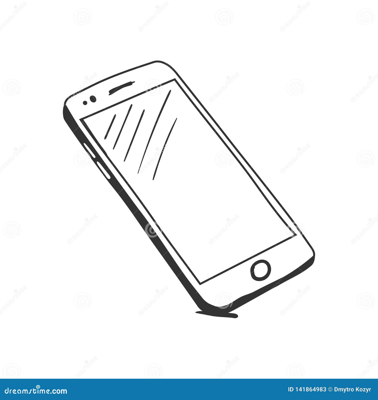 Hand Drawn Sketch of Mobile Phone Stock Vector - Illustration of icon ...