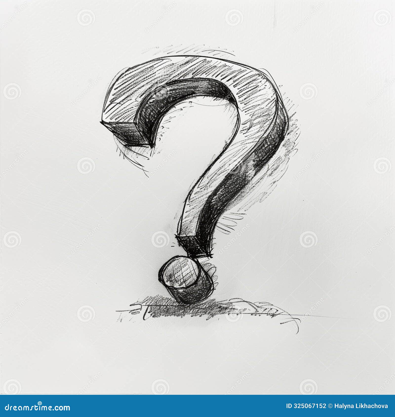 Hand Drawn Sketch of a Question Mark Stock Illustration - Illustration ...