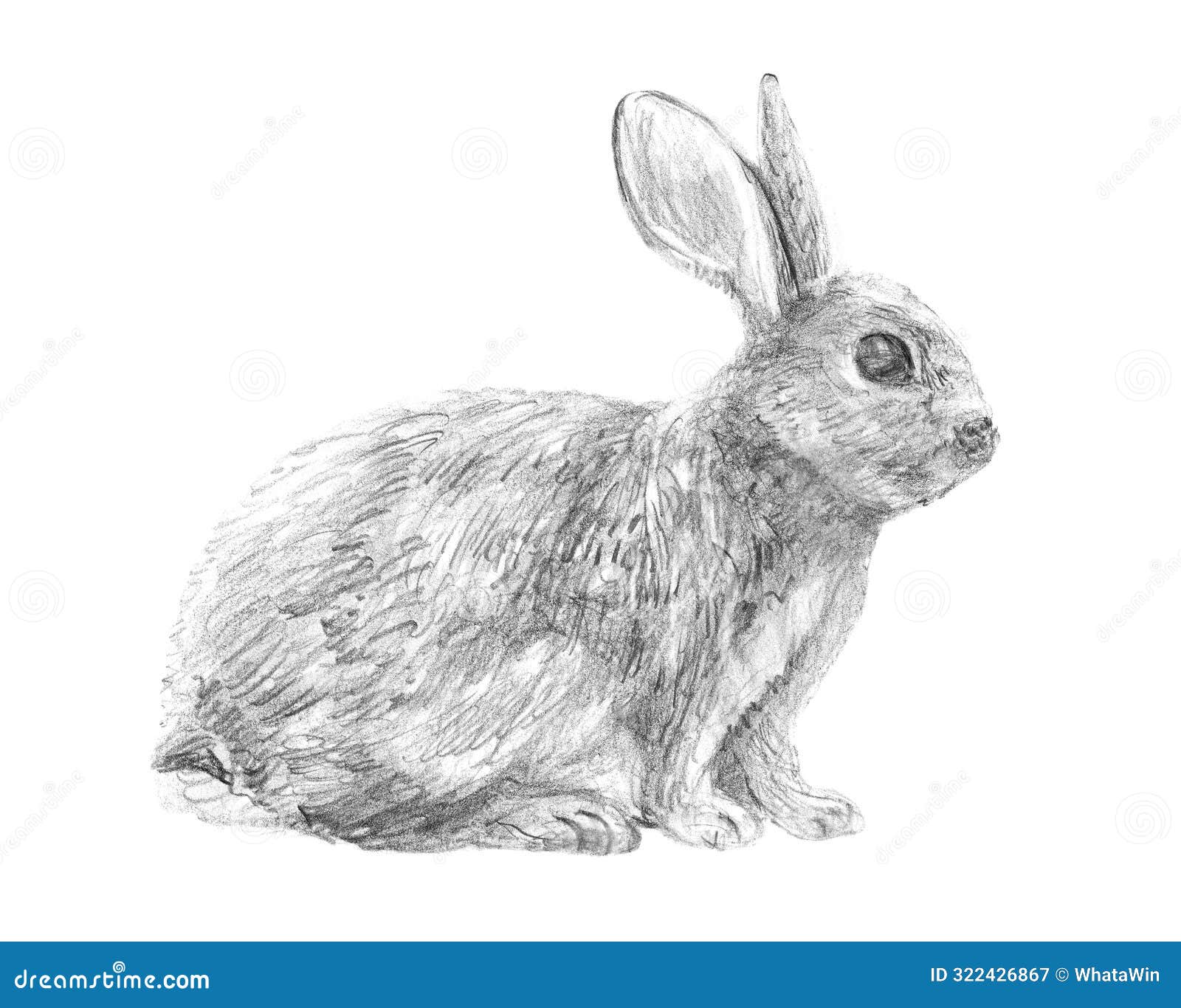 Hand Drawn Sketch Rabbit for Your Design. Ink Cute Bunny Stock Image ...