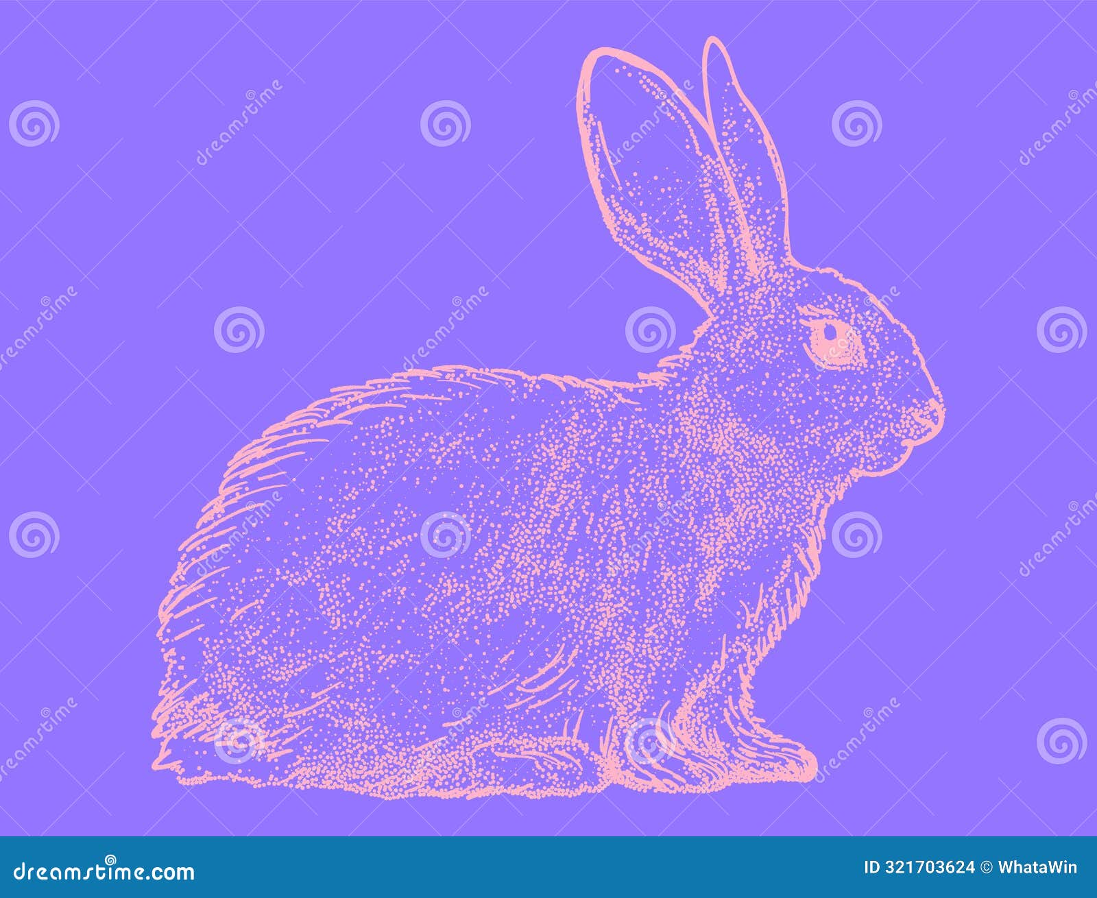 Hand Drawn Sketch Rabbit for Your Design. Psychedelic Bunny Stock ...