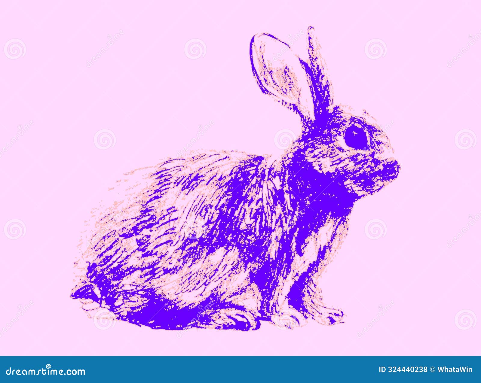 Hand Drawn Sketch Rabbit for Your Design. Psychedelic Bunny Stock ...