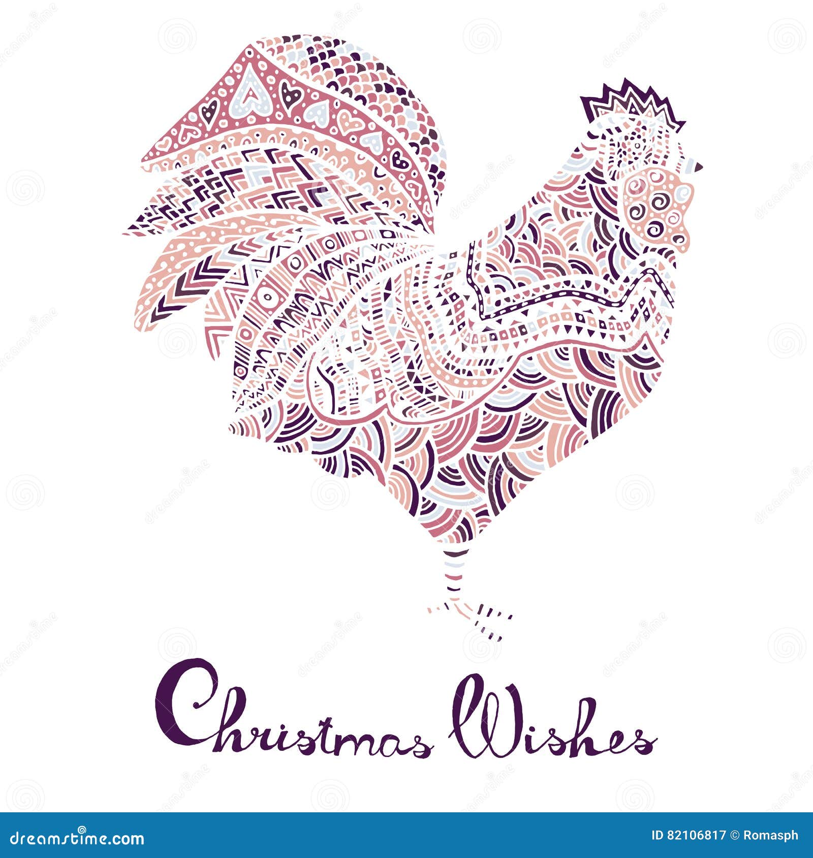 Hand Drawn Sketch in the Shape of a Rooster Stock Vector - Illustration ...