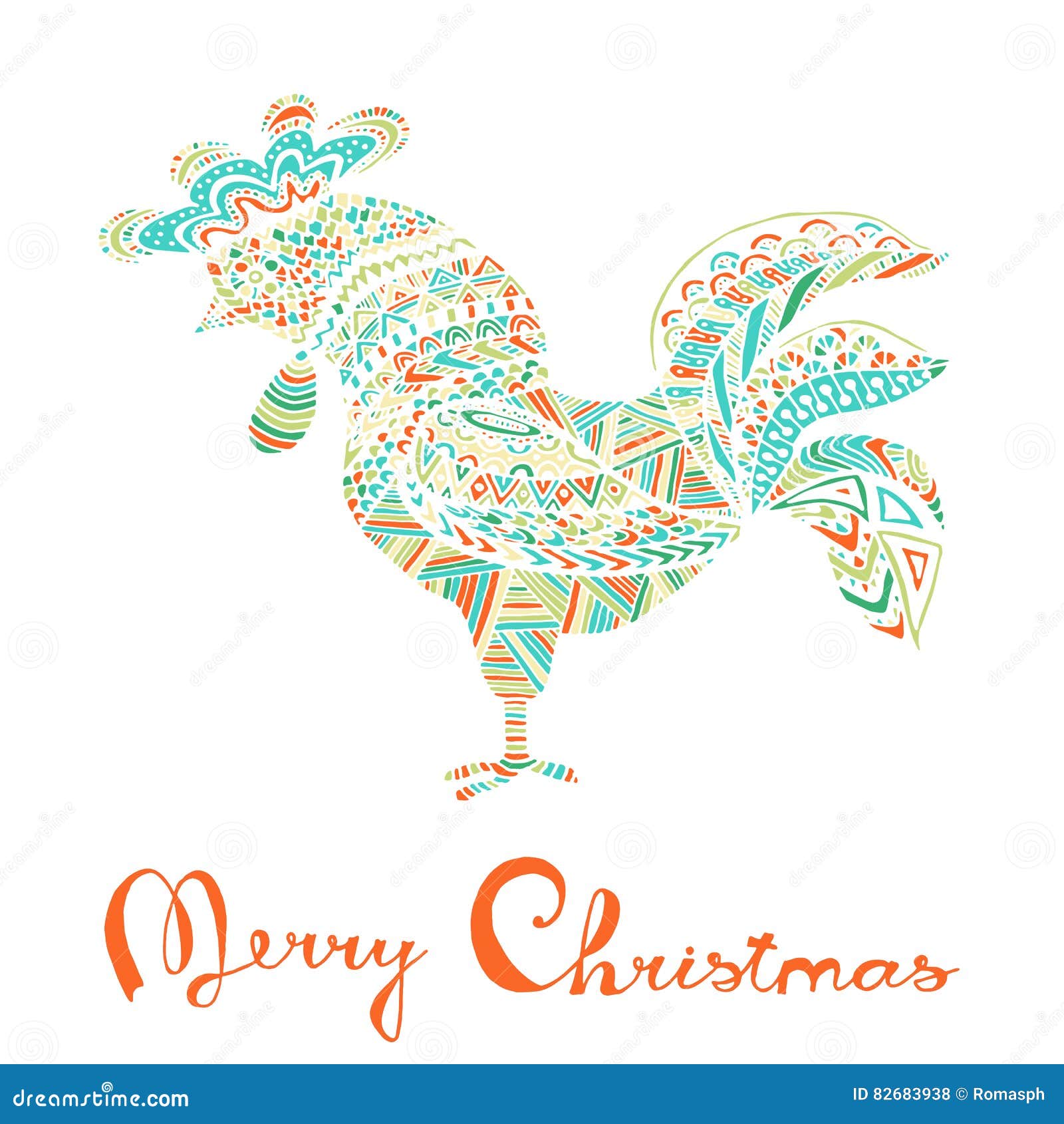 Hand Drawn Sketch in the Shape of a Rooster Stock Vector - Illustration ...