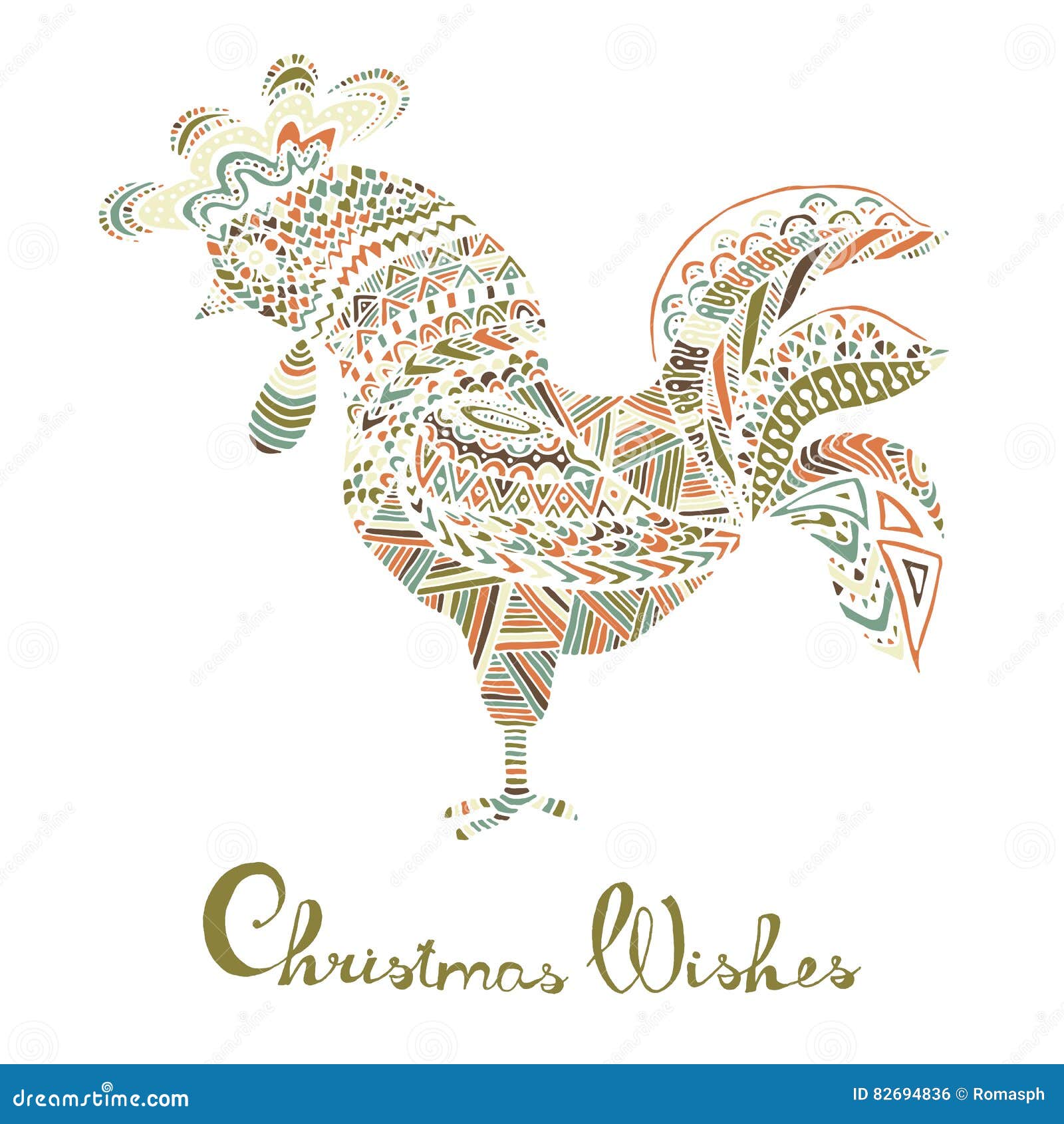 Hand Drawn Sketch in the Shape of a Rooster Stock Vector - Illustration ...