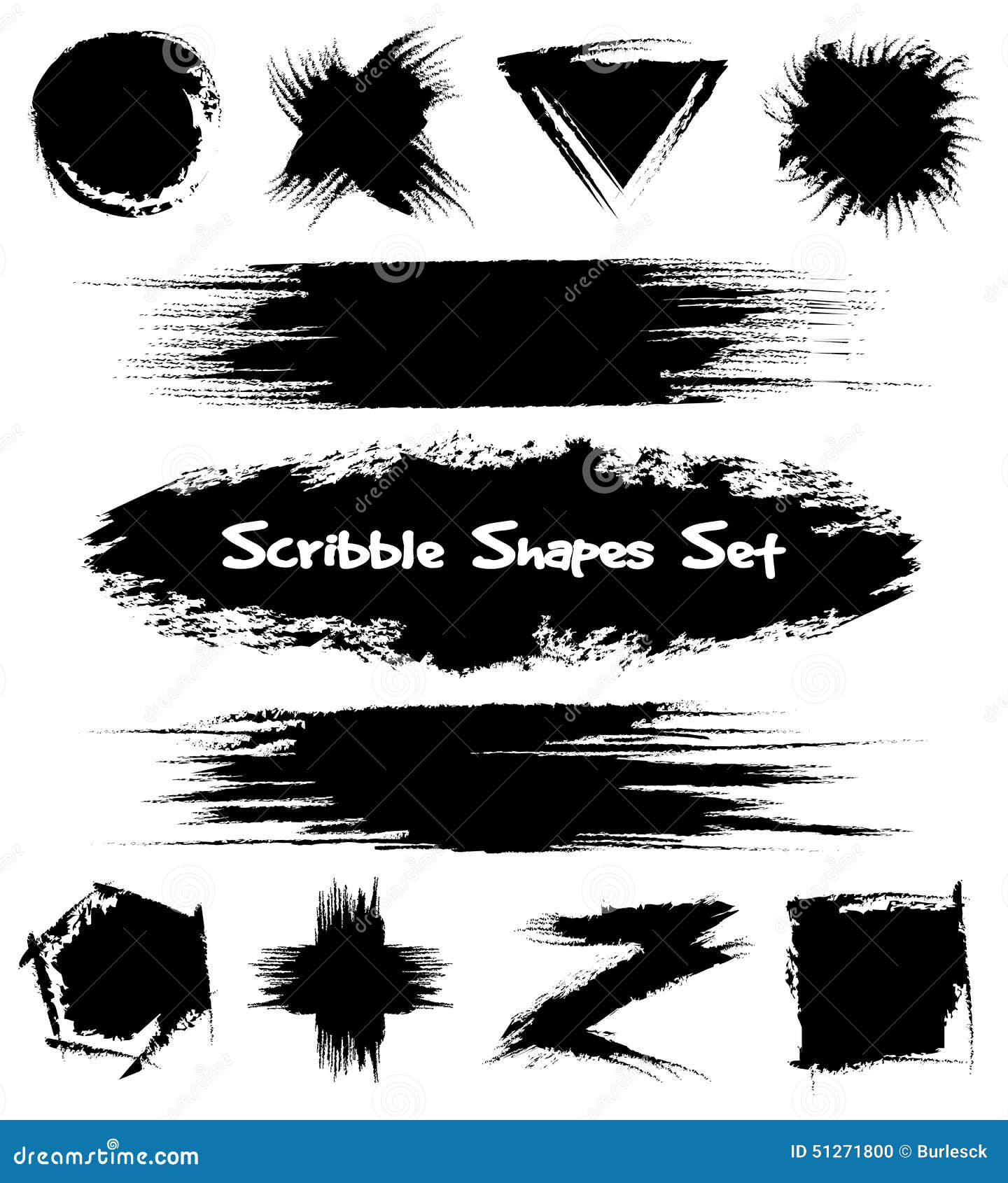 Hand-drawn sketch shapes stock vector. Illustration of series - 51271800