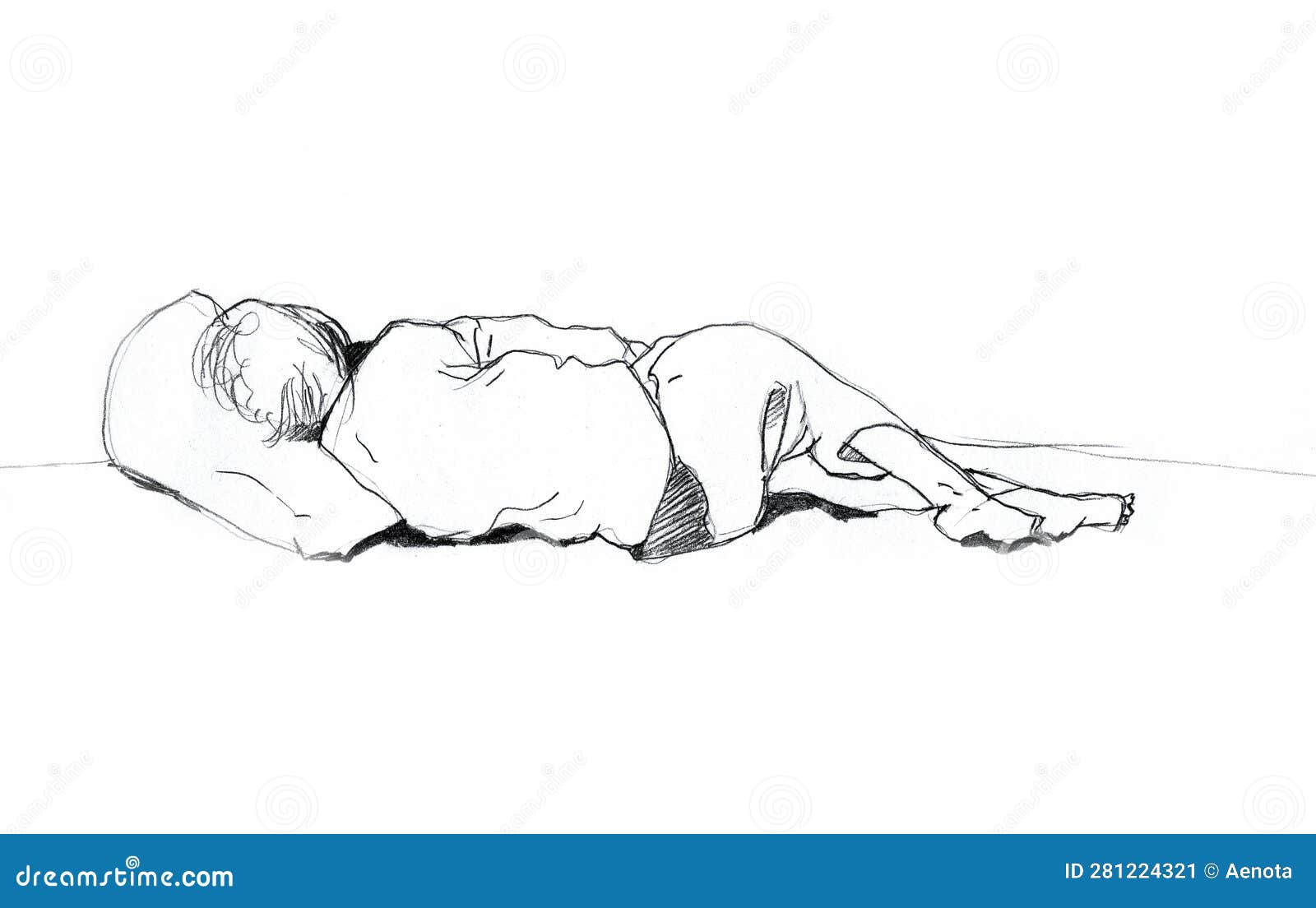 Kid Sleeping Drawing