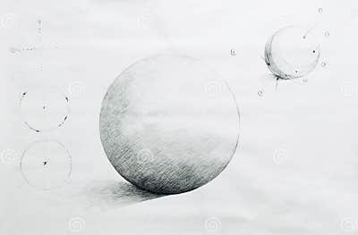 Hand Drawn Sketch of Sphere Shapes Set Stock Image - Image of round ...