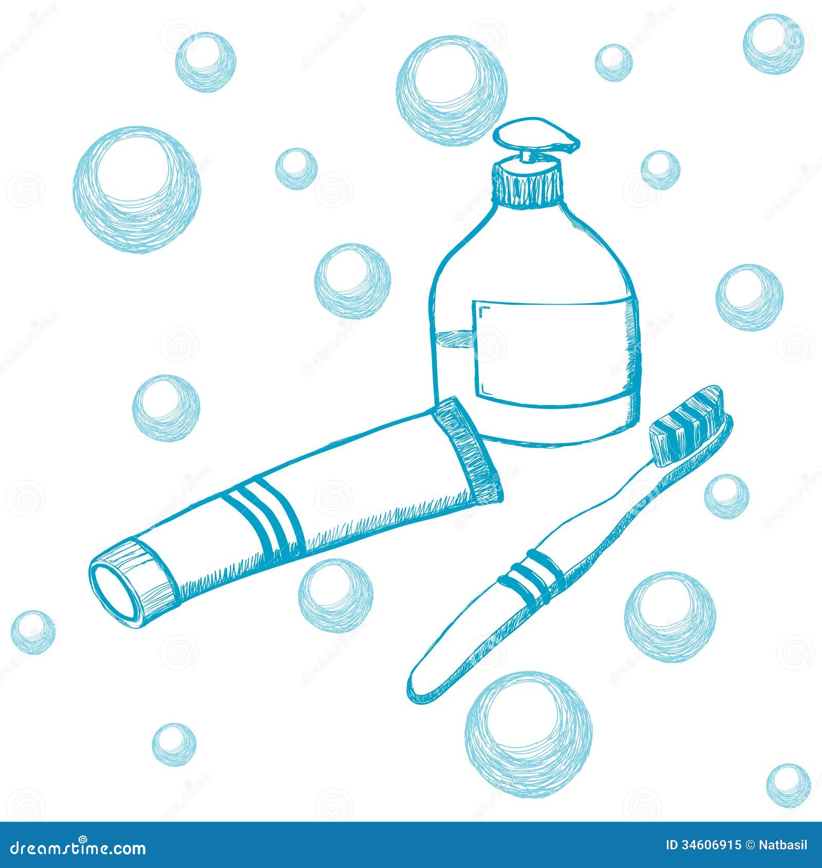 Hand-drawn Sketch with Toothpaste Stock Vector - Illustration of coffee ...