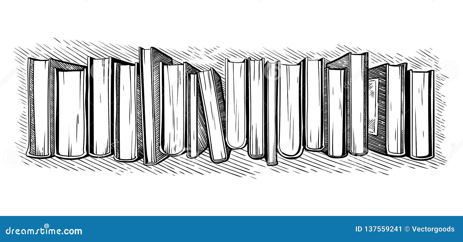 Hand Drawn Sketch Top View on Library Books Vector Stock Vector ...