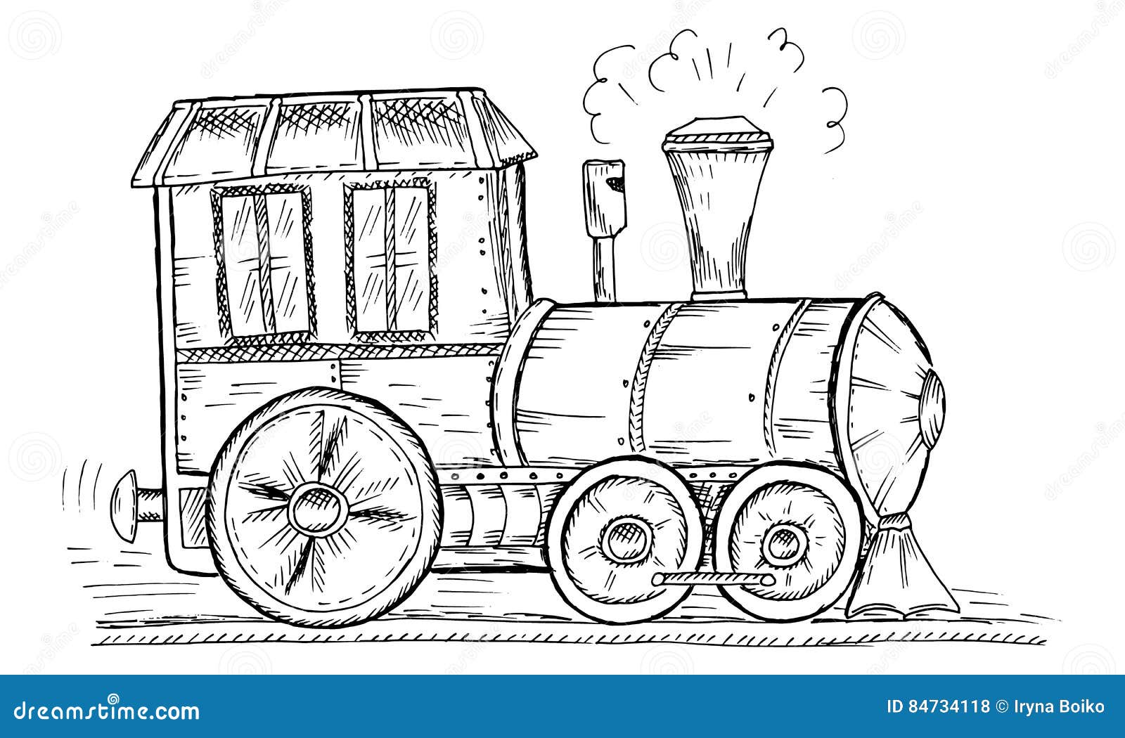Hand Drawn Sketch Train, Vector Illustration Stock Vector ...