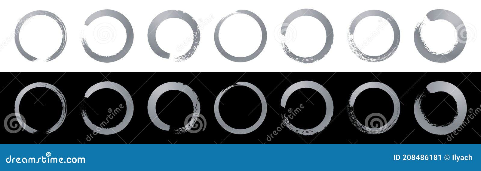 Hand Drawn Sketch Vector Brush Line Circle. Silver Vector Round ...