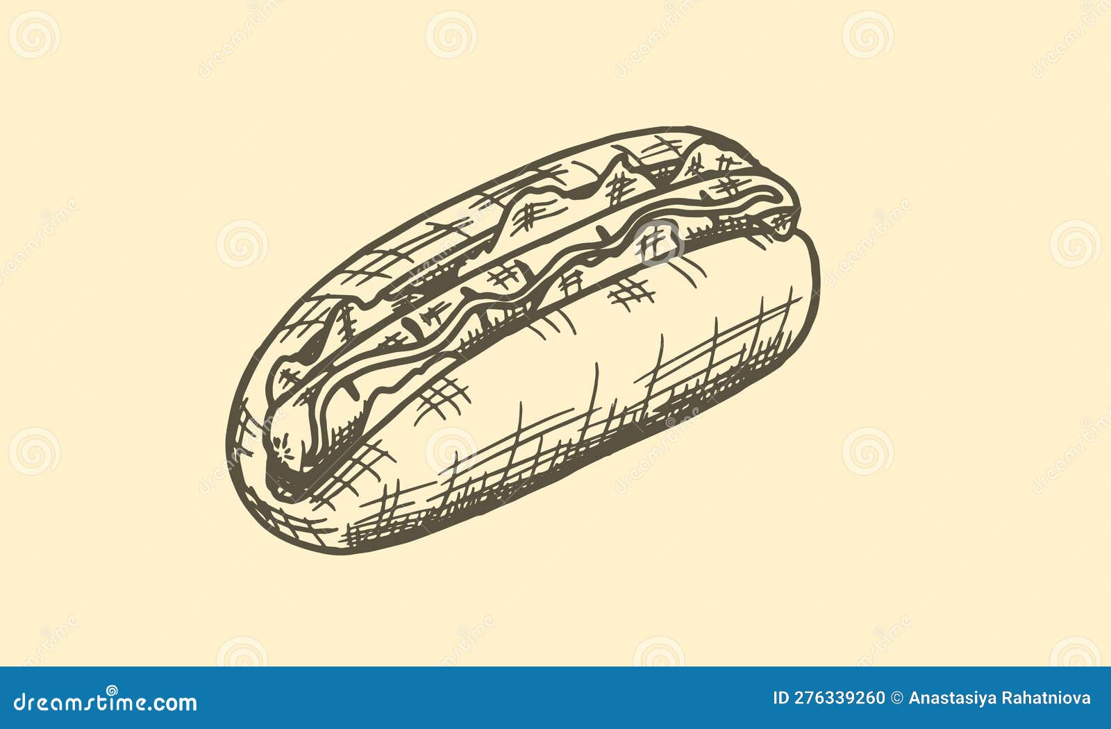Hand Drawn Sketch Vector Illustration of a Hot Dog Stock Vector ...