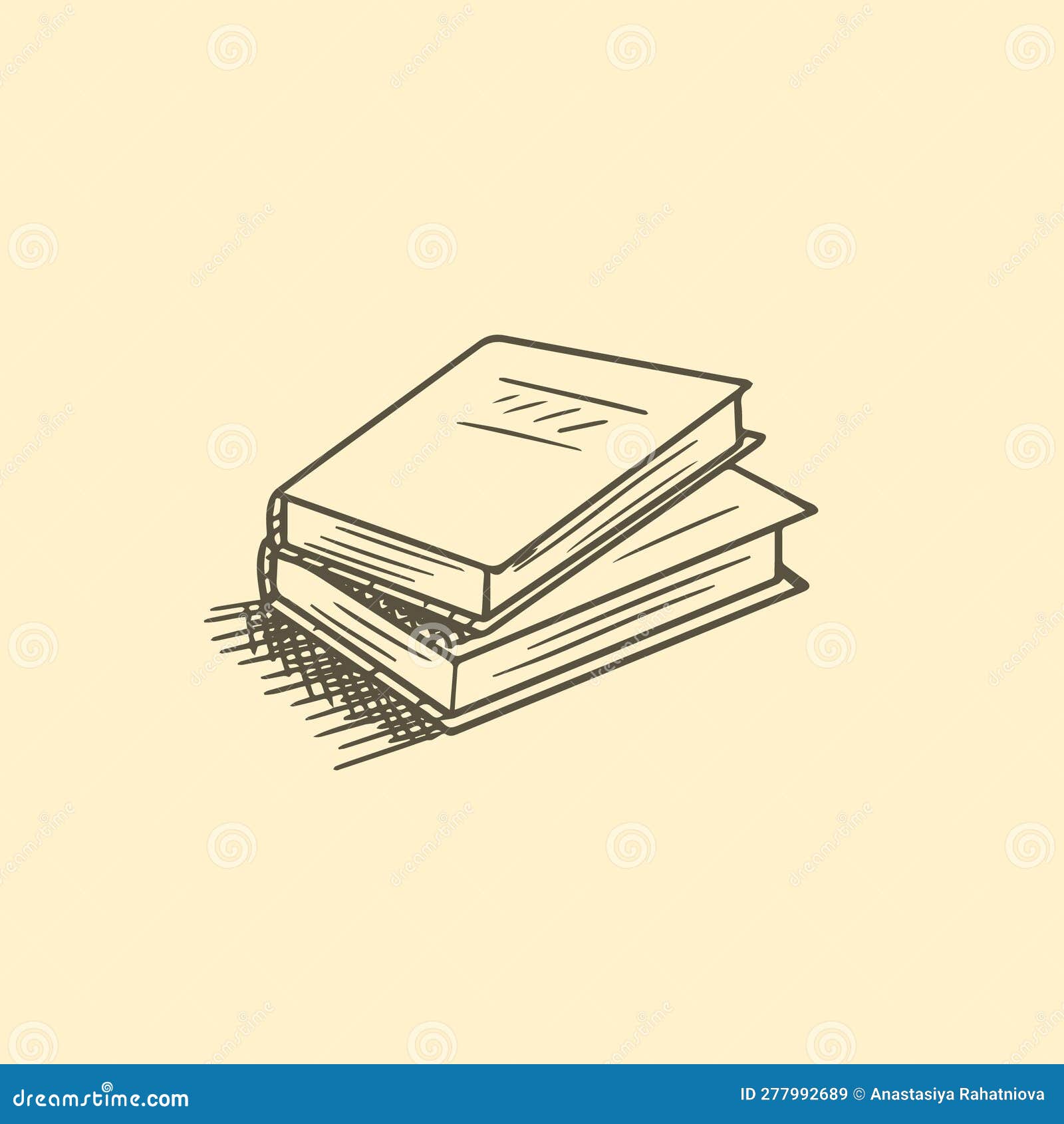 Hand Drawn Sketch Vector Illustration of Two Books Stock Vector ...