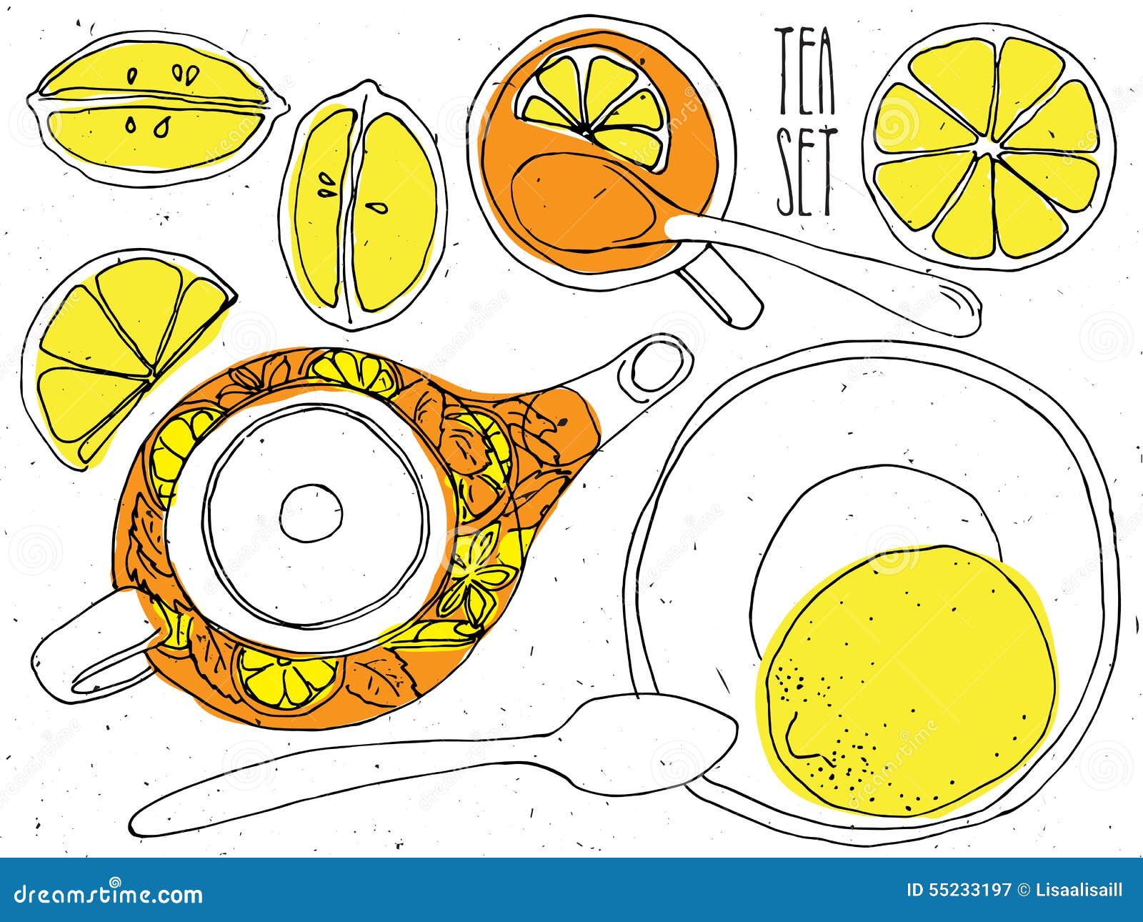 Hand Drawn Sketch Vector Tea Set Stock Vector - Illustration of ...