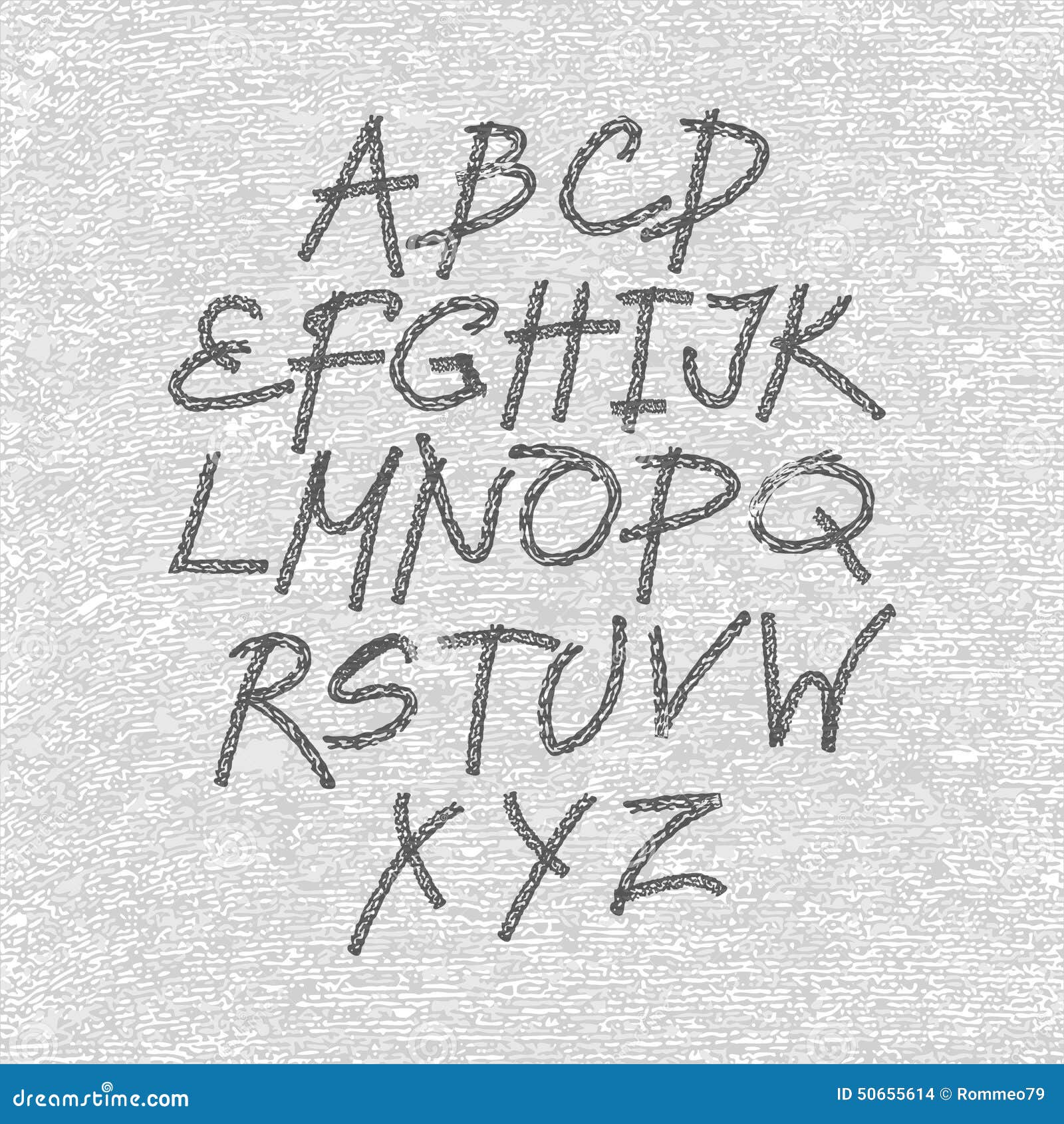 Hand Drawn and Sketched Font, Vector Sketch Style Alphabet. Stock ...
